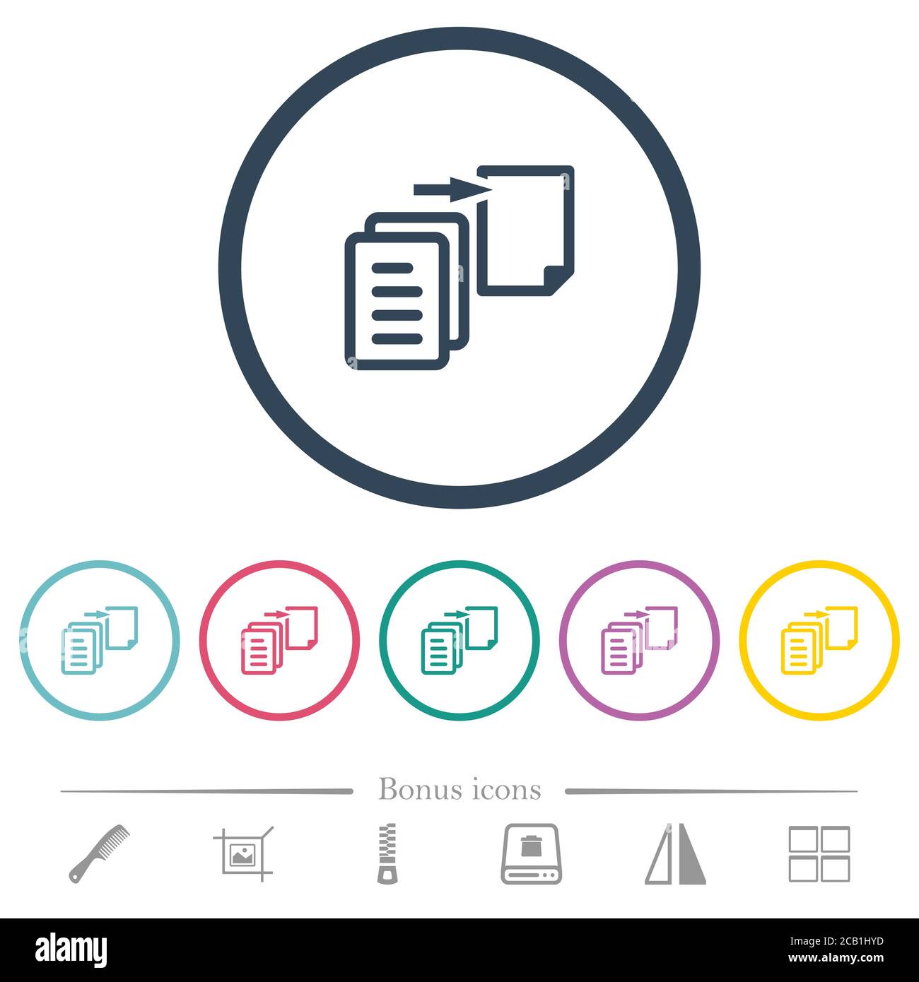 Move file flat color icons in round outlines. 6 bonus icons included ...