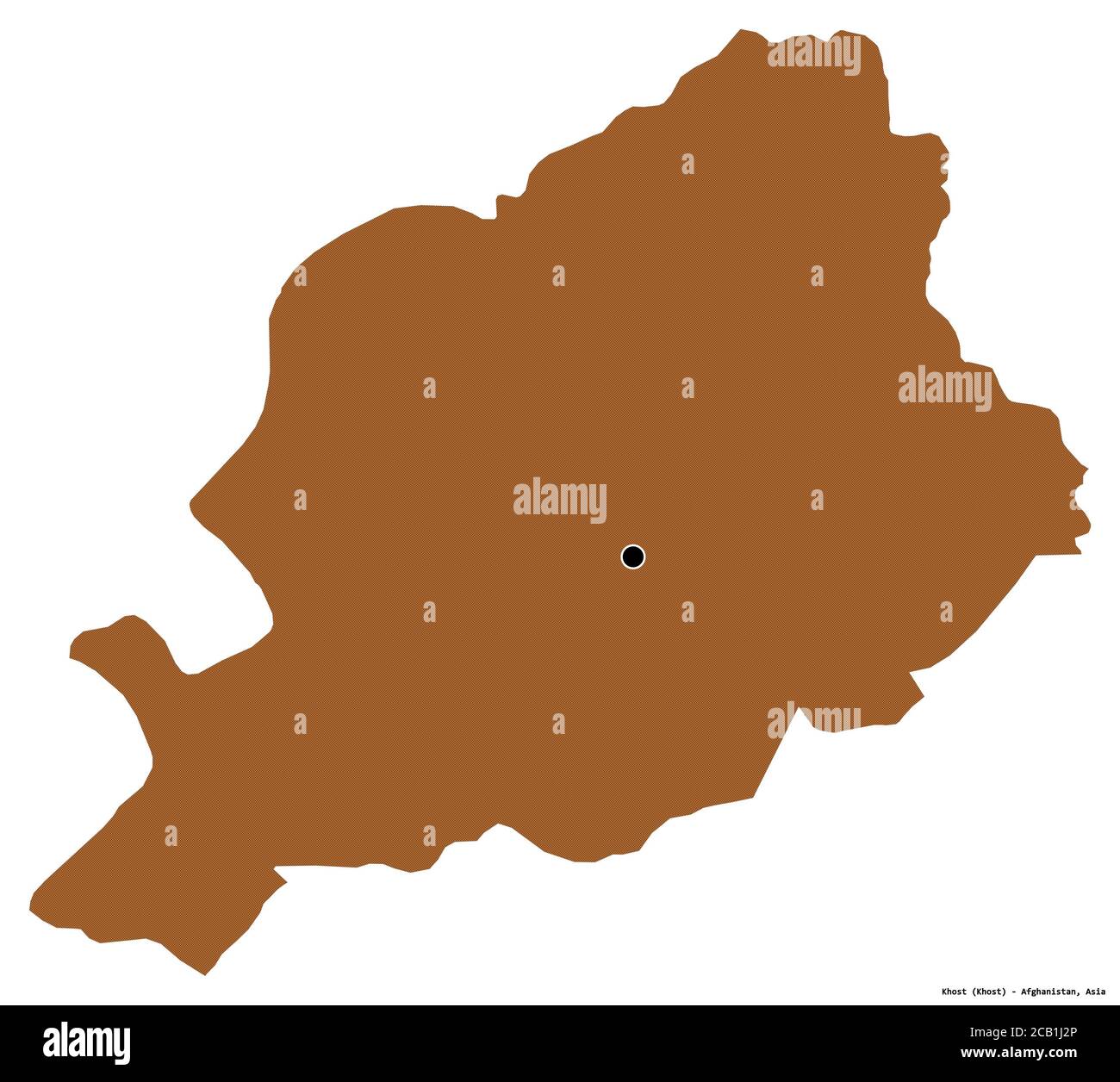 Shape of Khost, province of Afghanistan, with its capital isolated on ...