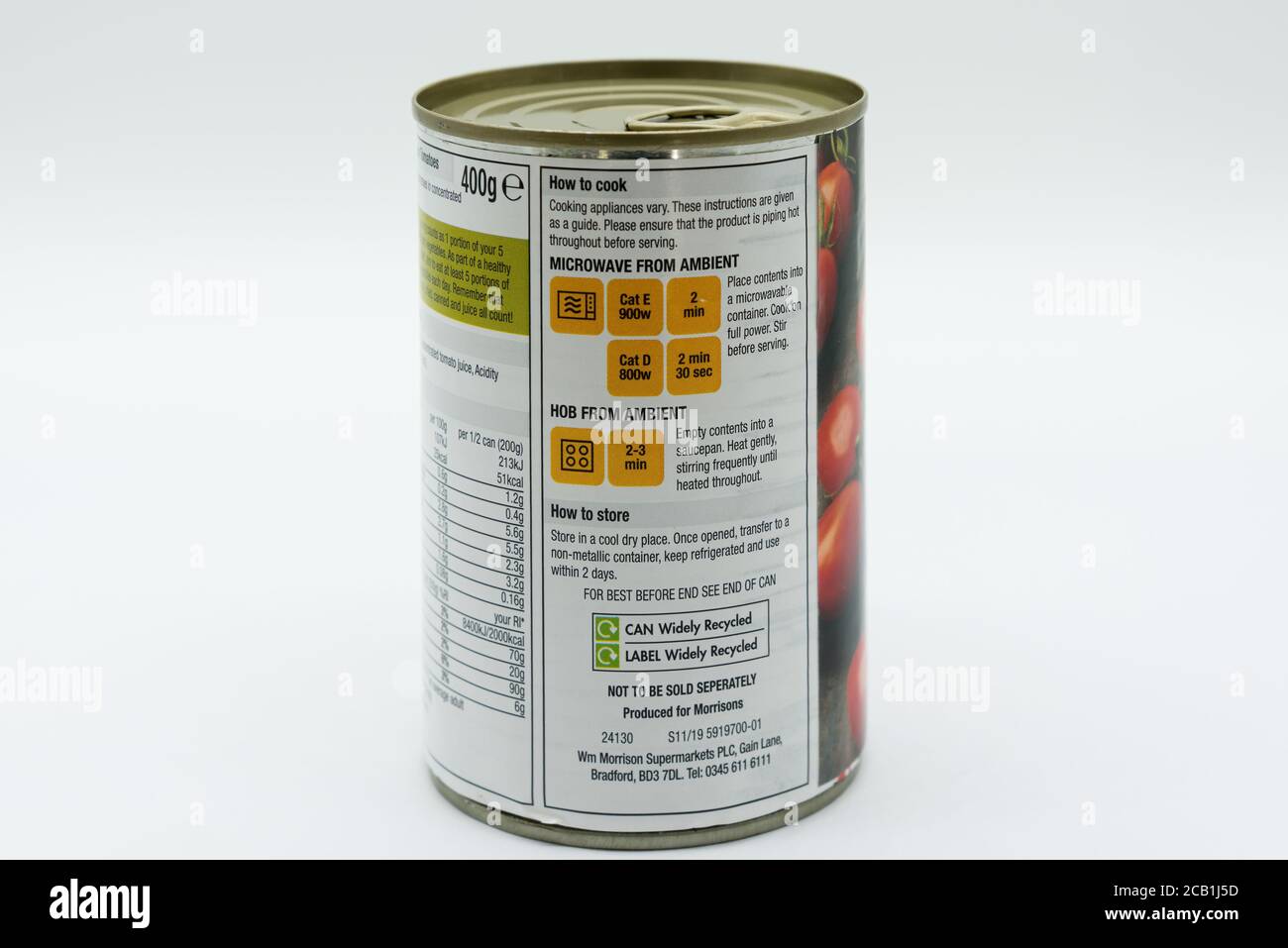 Irvine, Scotland, UK - March 08, 2020: Morrisons Italian Plum Tomatoes ...