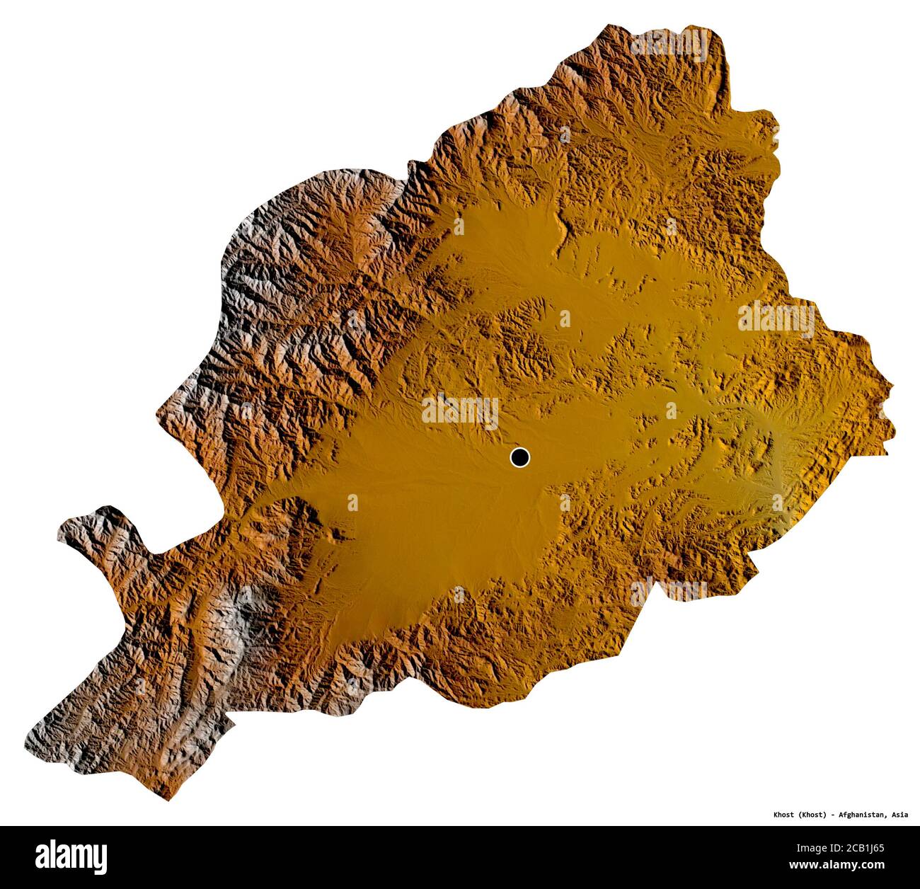 Shape of Khost, province of Afghanistan, with its capital isolated on ...