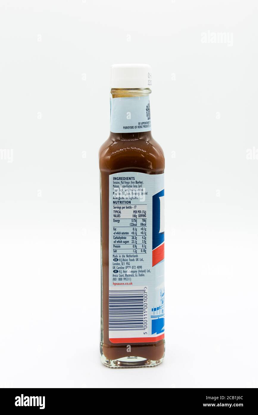 Irvine, Scotland, UK - March 08, 2020: Bottle of HP Branded Sauce in ...