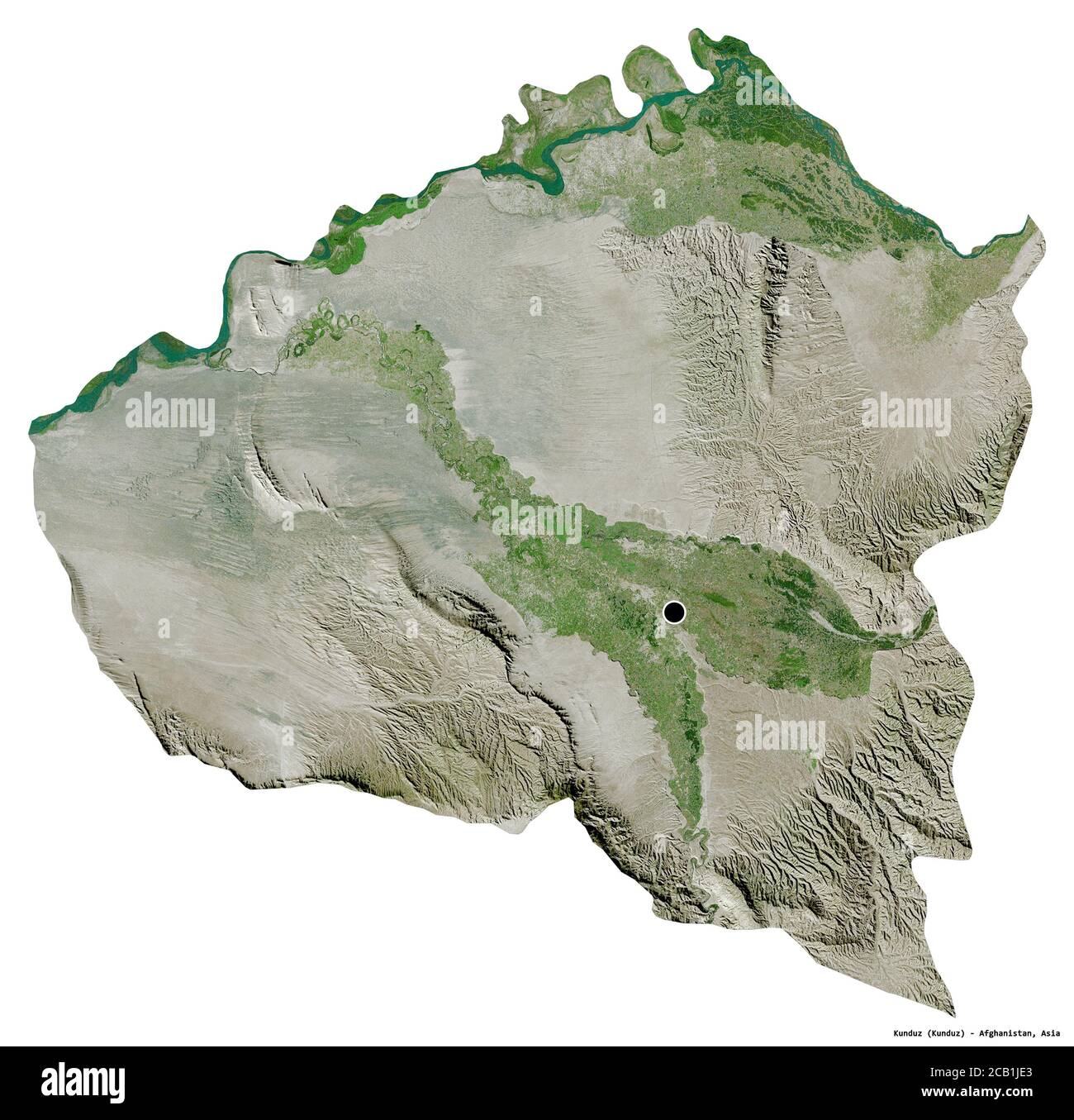 Shape of Kunduz, province of Afghanistan, with its capital isolated on ...