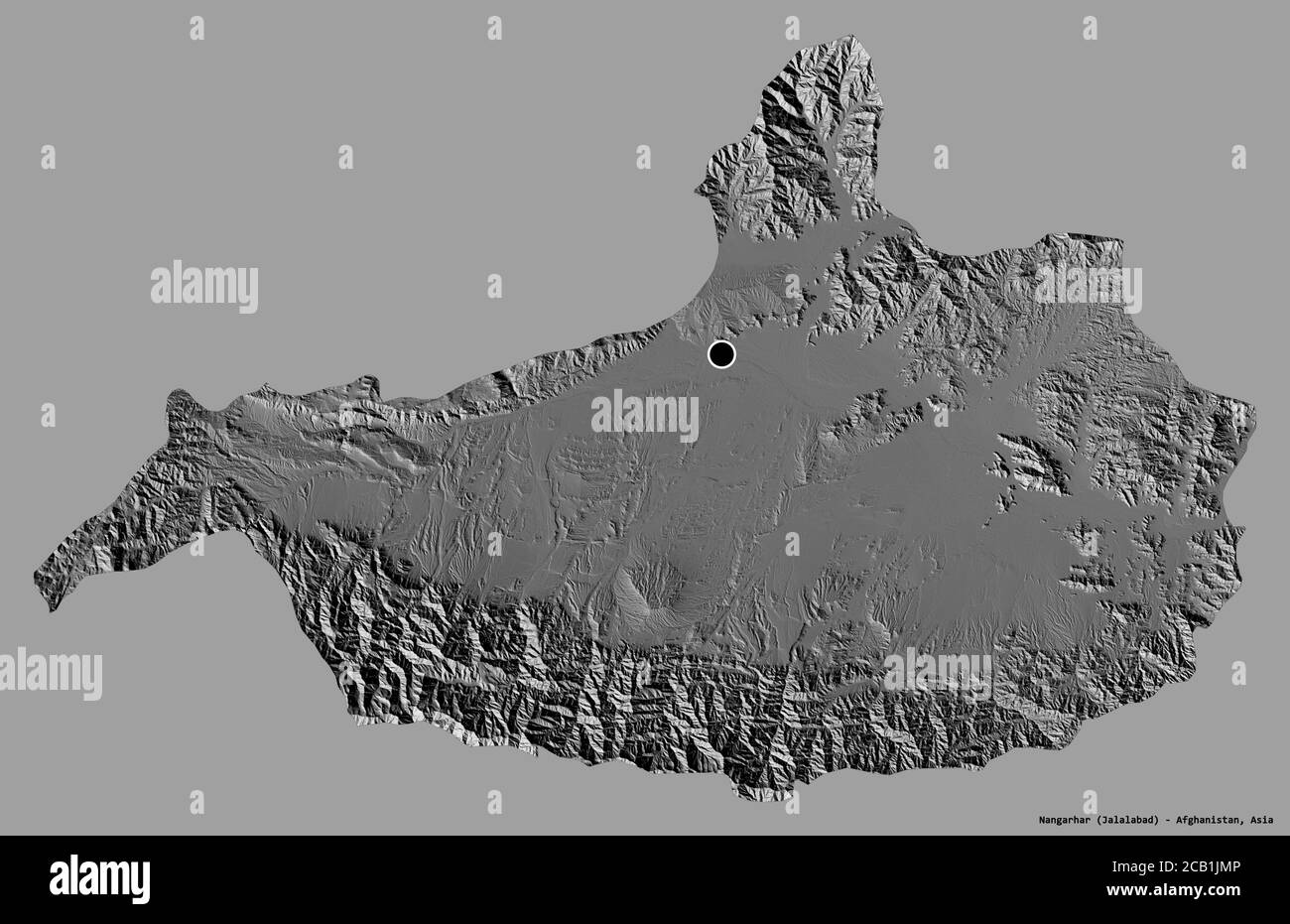 Shape of Nangarhar, province of Afghanistan, with its capital isolated ...