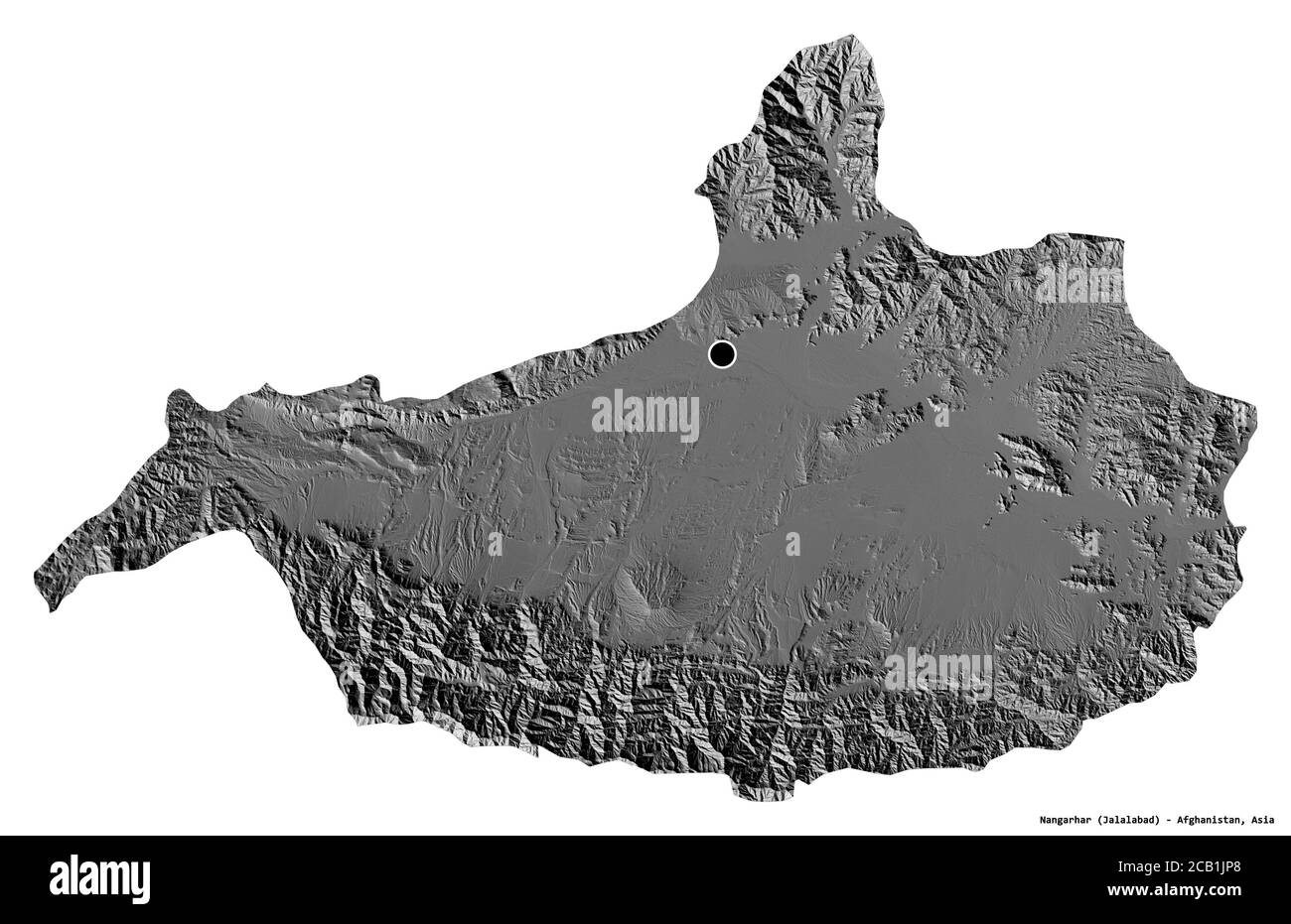 Shape of Nangarhar, province of Afghanistan, with its capital isolated ...