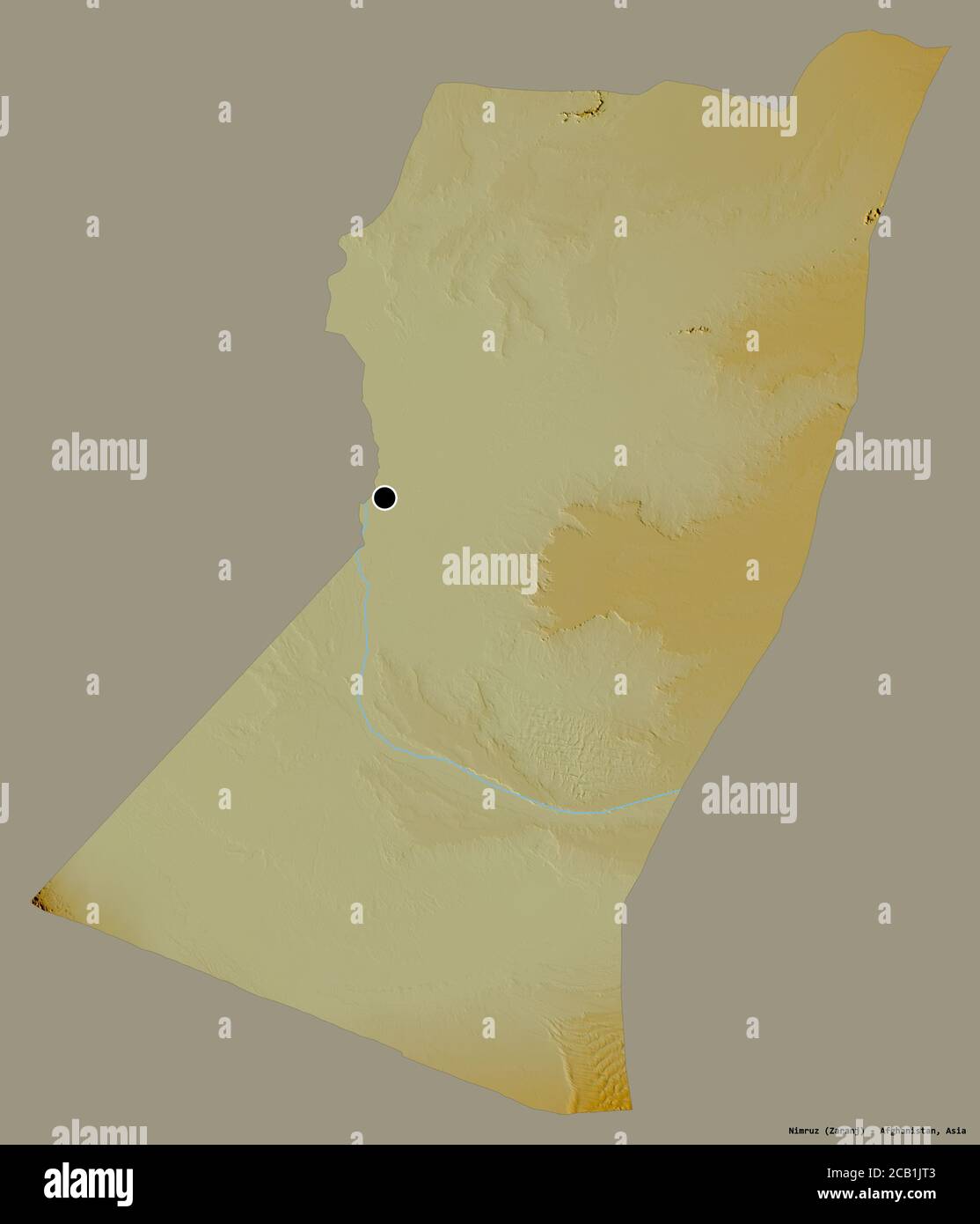 Shape of Nimruz, province of Afghanistan, with its capital isolated on ...