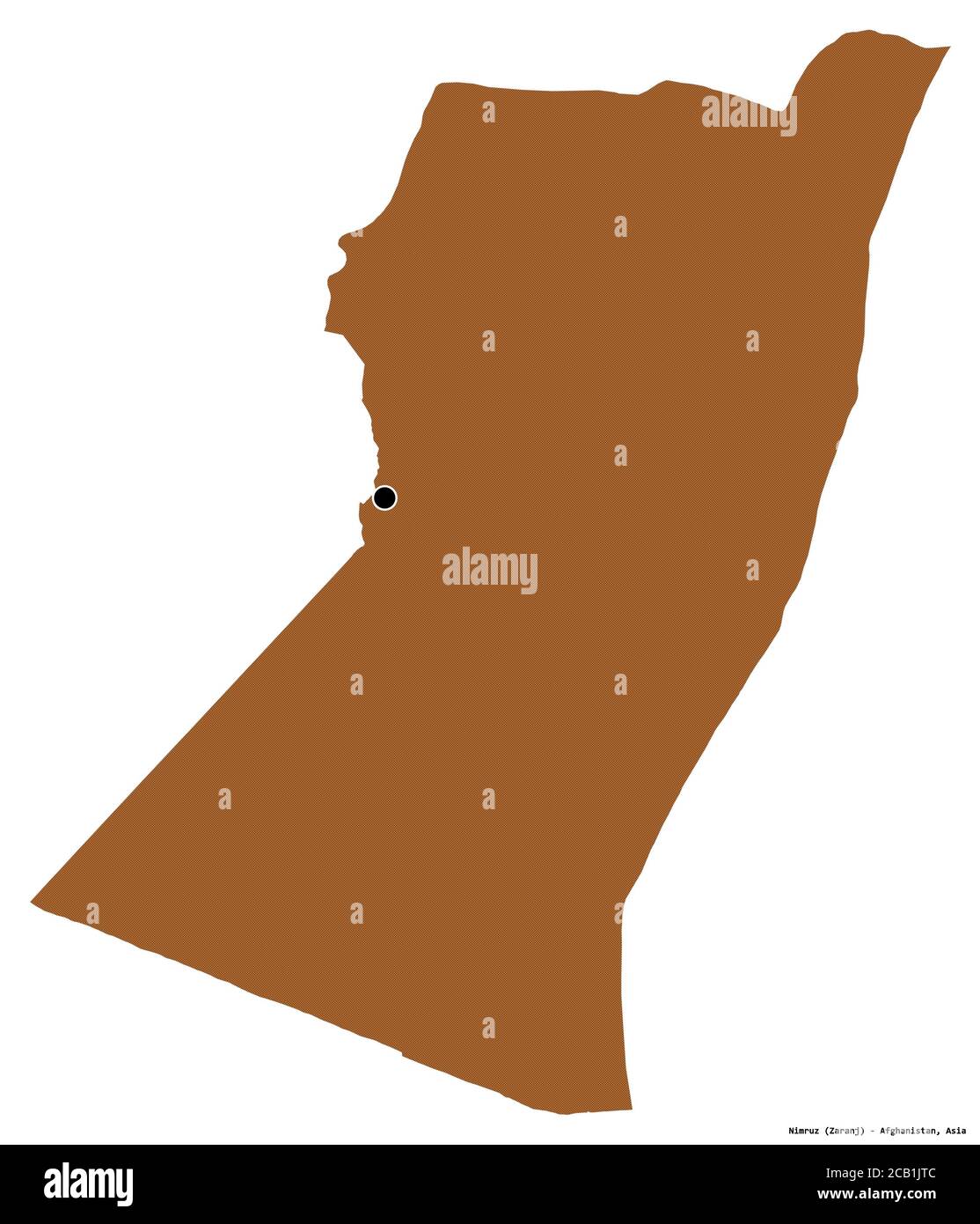 Shape of Nimruz, province of Afghanistan, with its capital isolated on ...