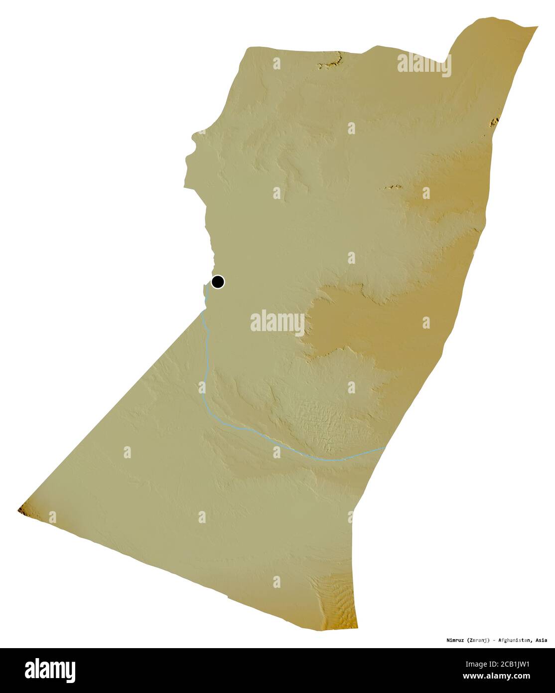 Shape of Nimruz, province of Afghanistan, with its capital isolated on ...