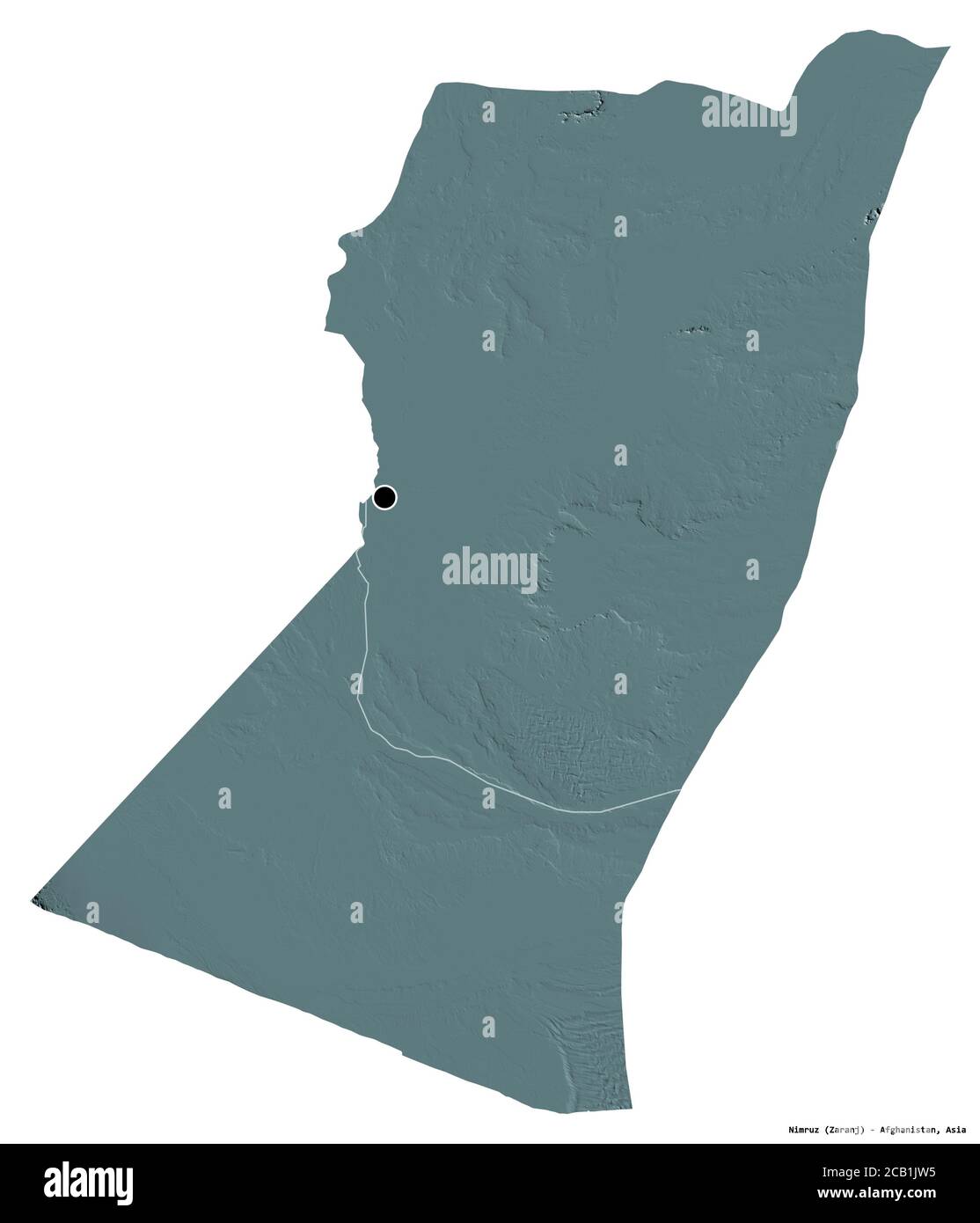 Shape of Nimruz, province of Afghanistan, with its capital isolated on ...