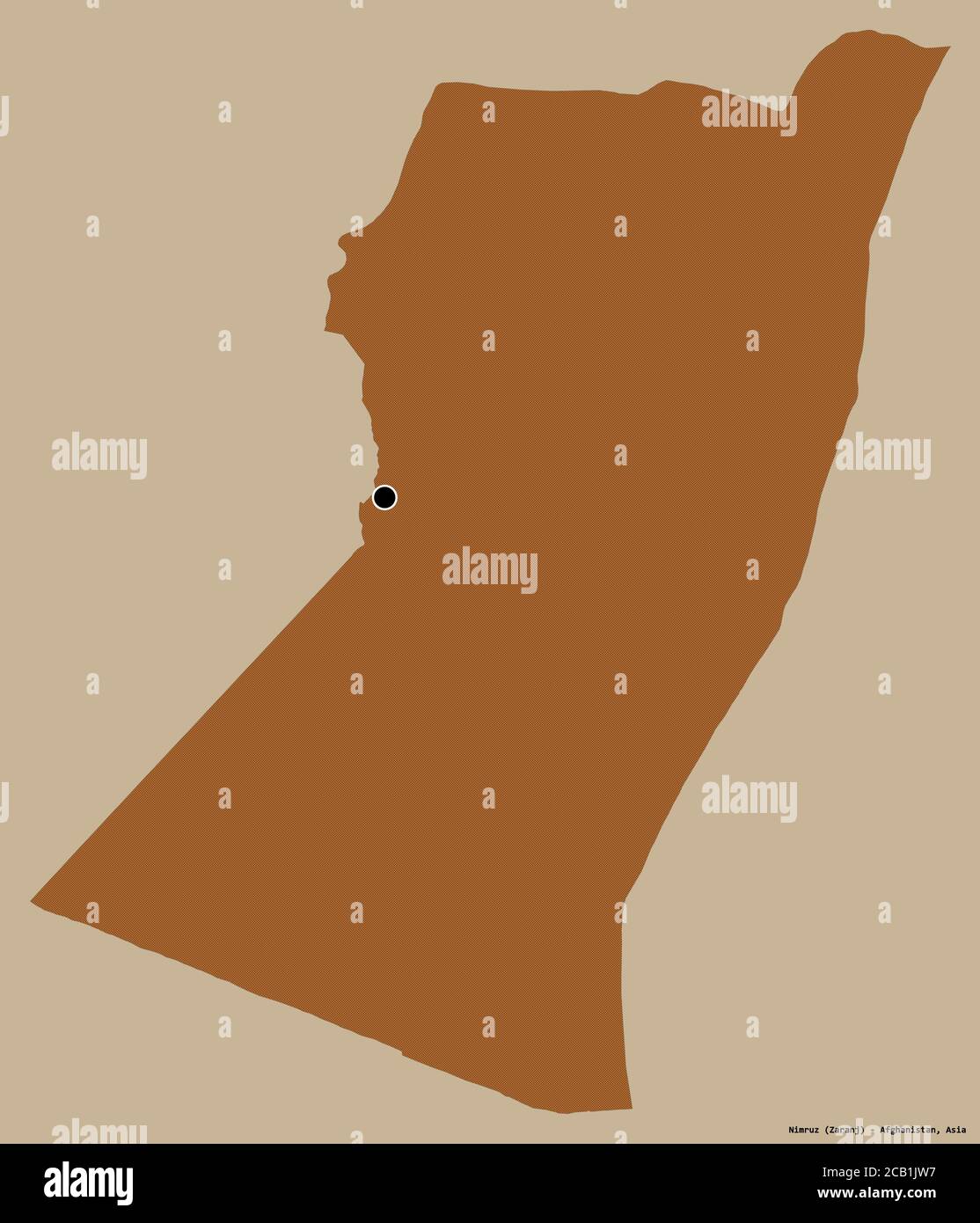 Shape of Nimruz, province of Afghanistan, with its capital isolated on ...
