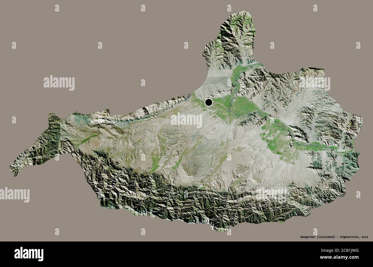 Shape of Nangarhar, province of Afghanistan, with its capital isolated ...
