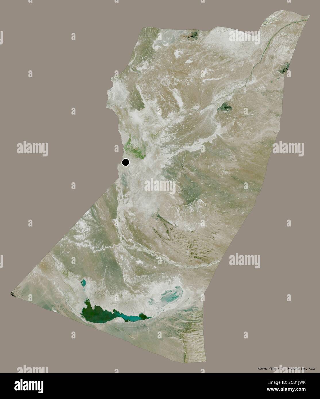 Shape of Nimruz, province of Afghanistan, with its capital isolated on ...