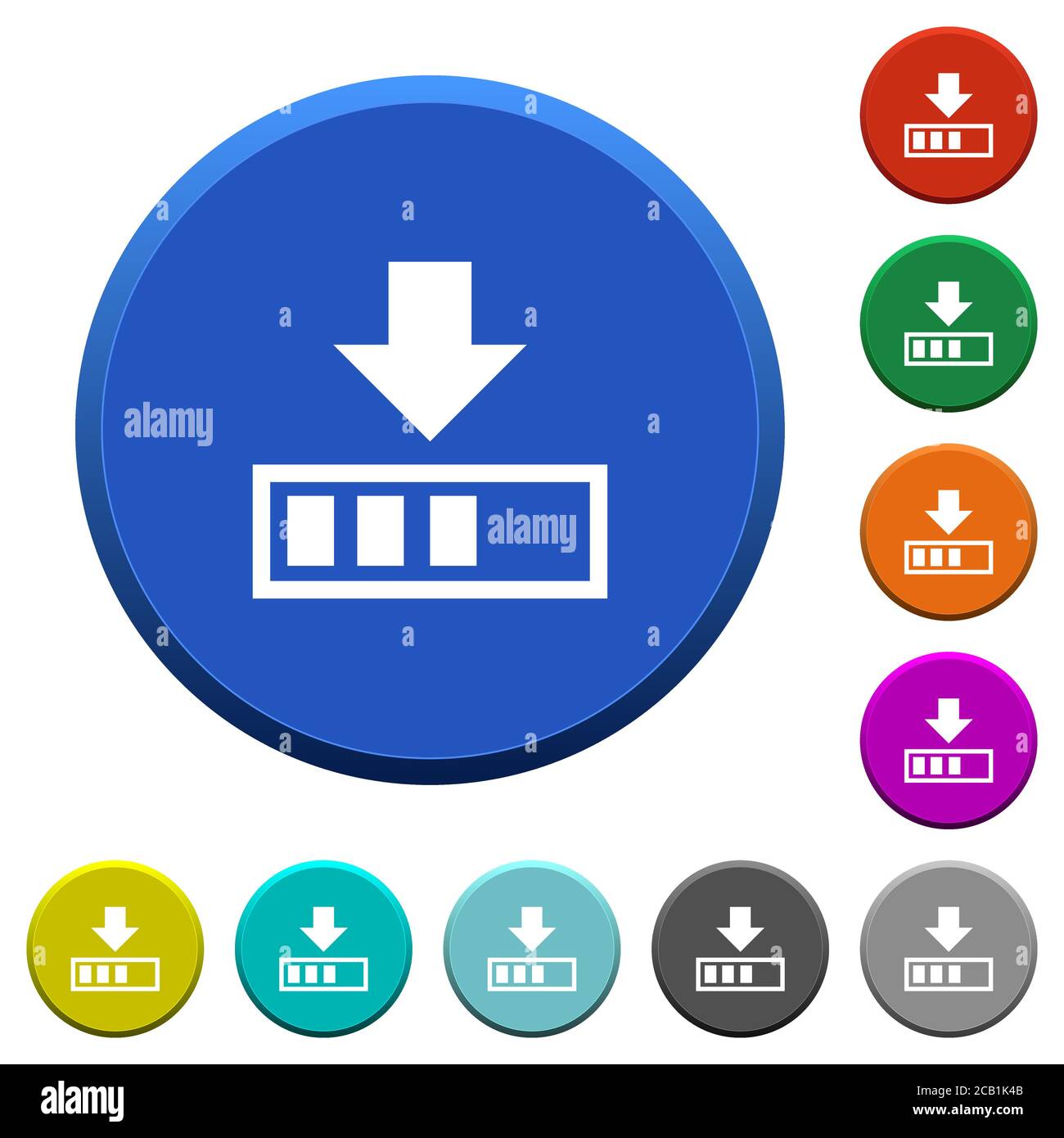 Download in progress round color beveled buttons with smooth surfaces ...