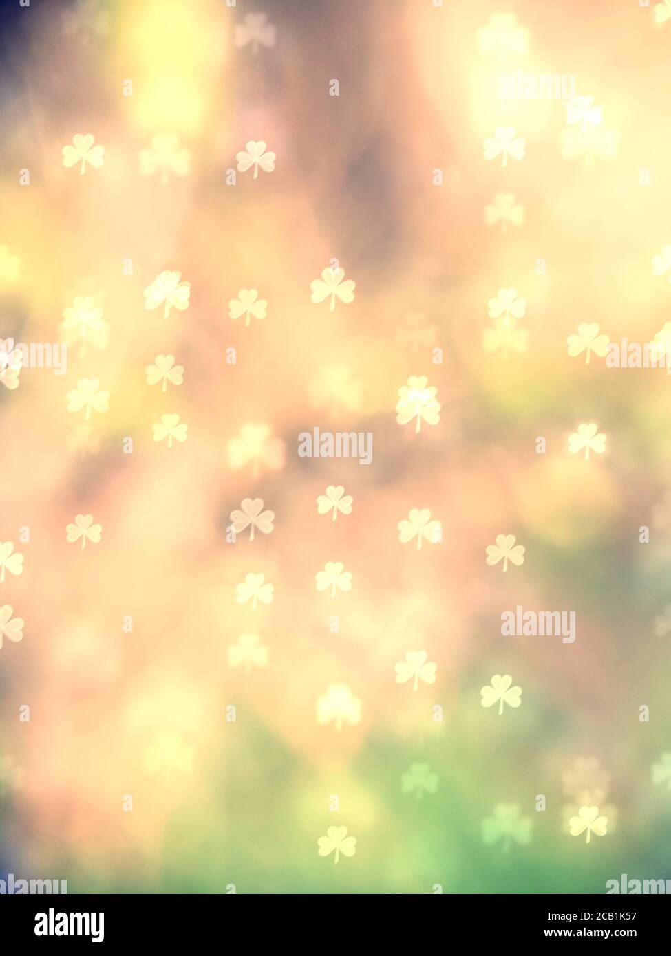 Vertical illustration of abstract yellow background with clovers Stock ...