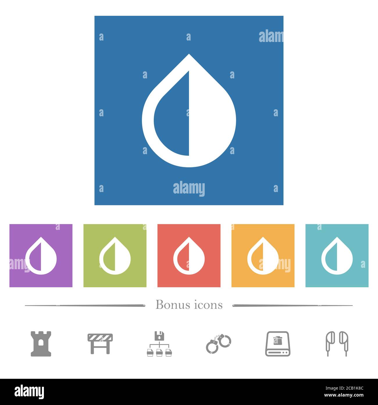 Invert colors flat white icons in square backgrounds. 6 bonus icons ...
