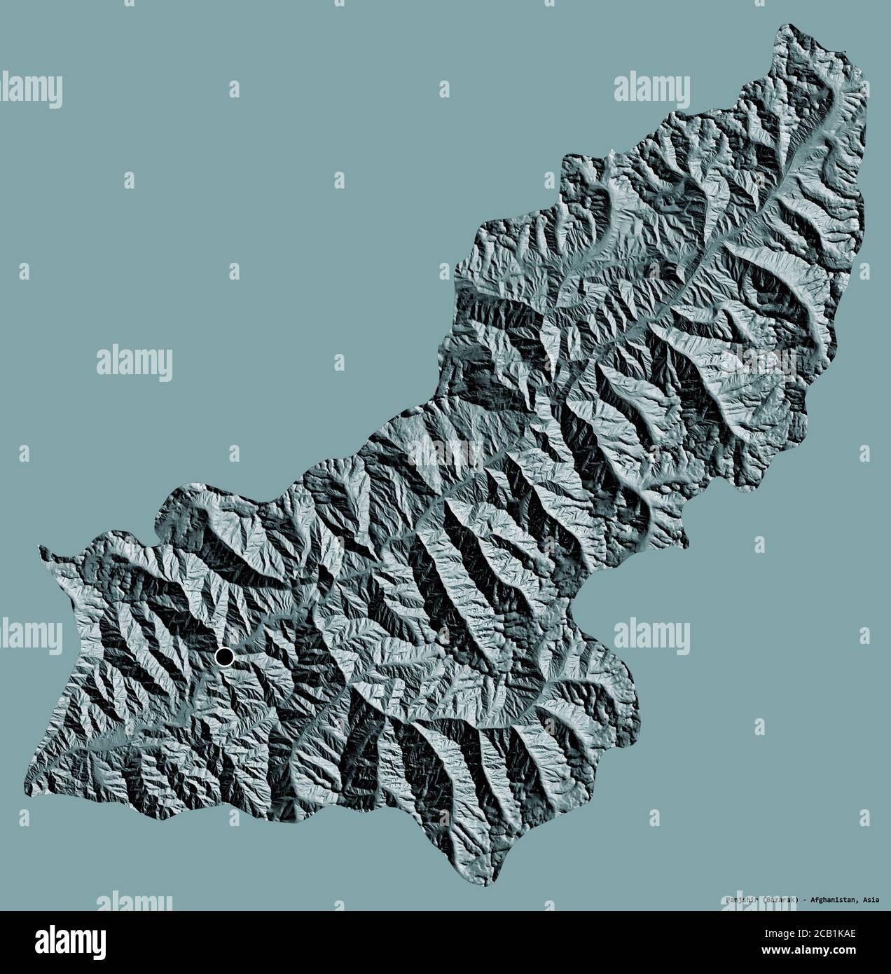 Shape of Panjshir, province of Afghanistan, with its capital isolated ...