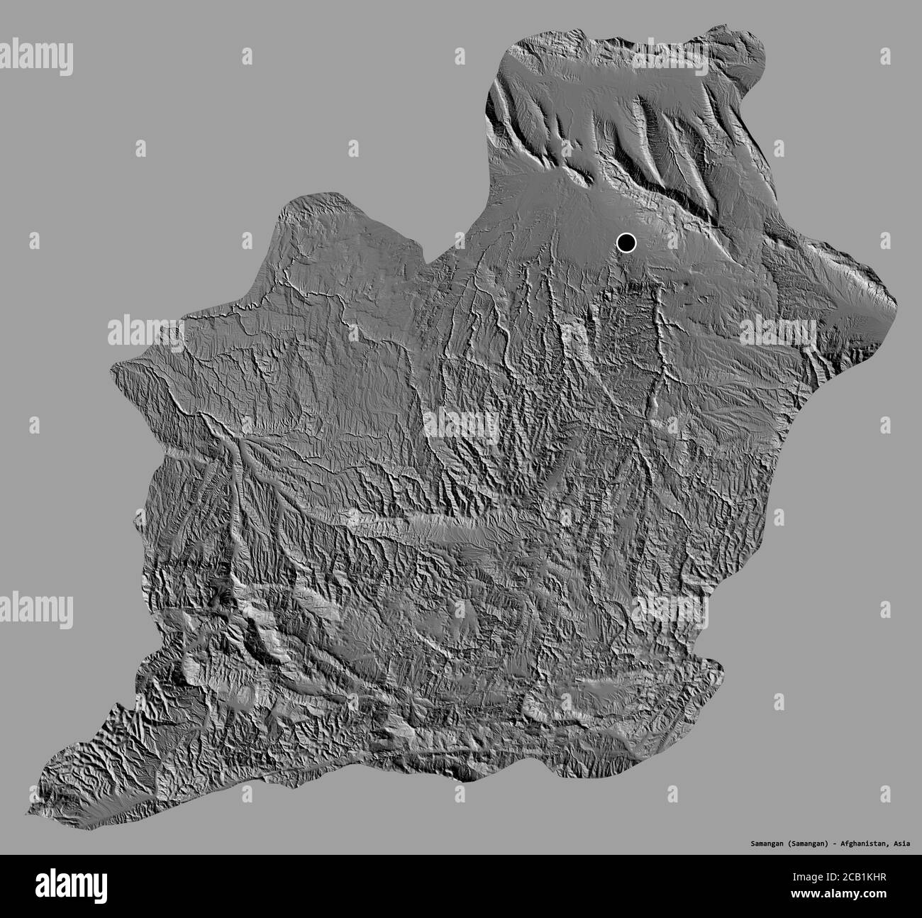 Shape of Samangan, province of Afghanistan, with its capital isolated ...