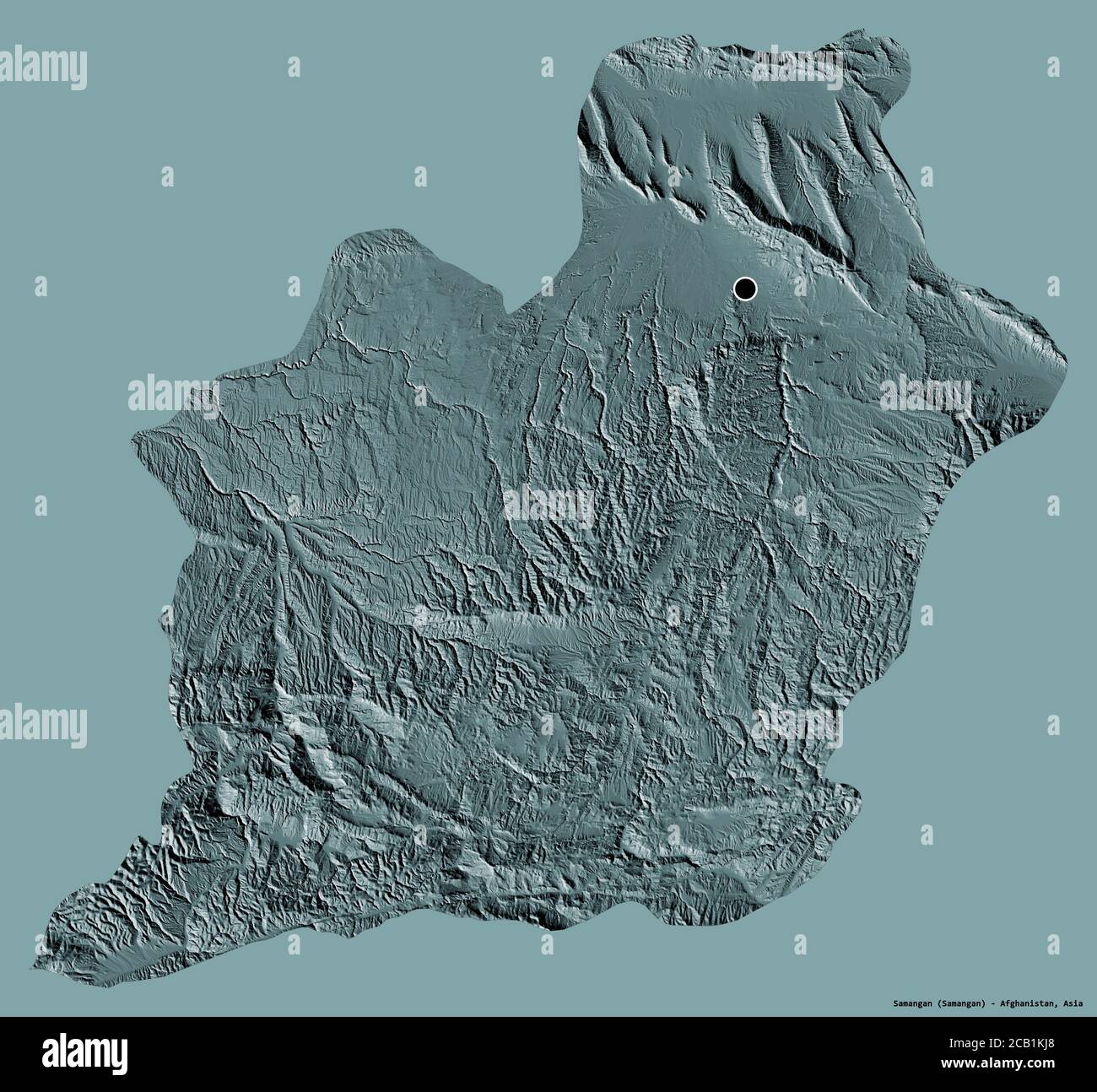Shape of Samangan, province of Afghanistan, with its capital isolated ...
