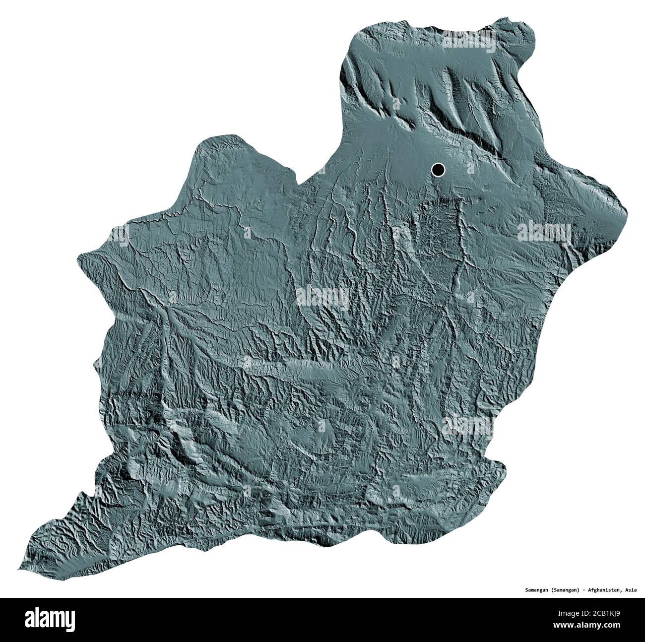 Shape of Samangan, province of Afghanistan, with its capital isolated ...