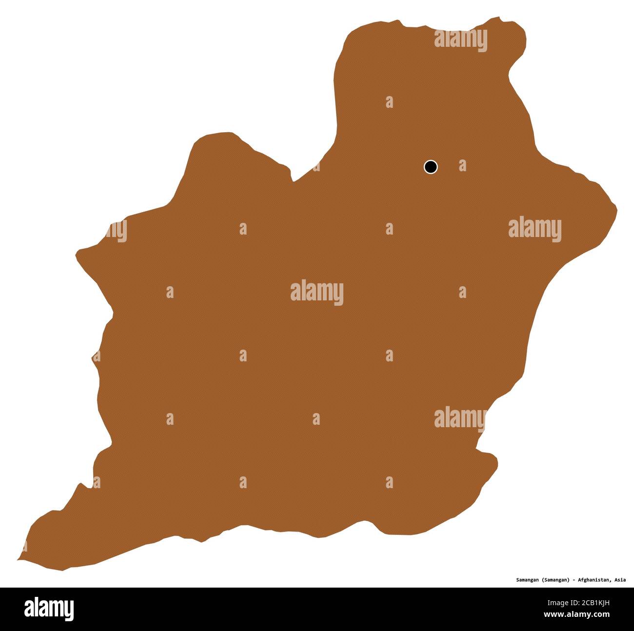 Shape of Samangan, province of Afghanistan, with its capital isolated ...