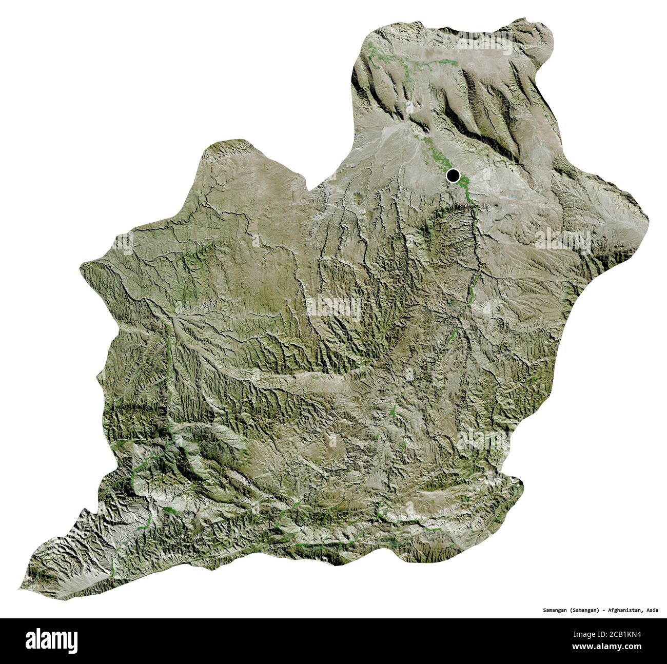 Shape of Samangan, province of Afghanistan, with its capital isolated ...