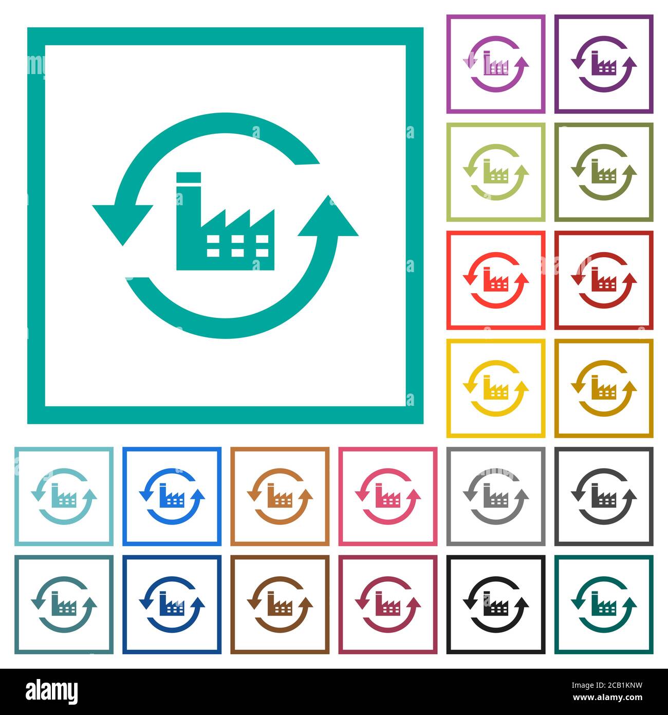 Reset to factory defaults flat color icons with quadrant frames on ...