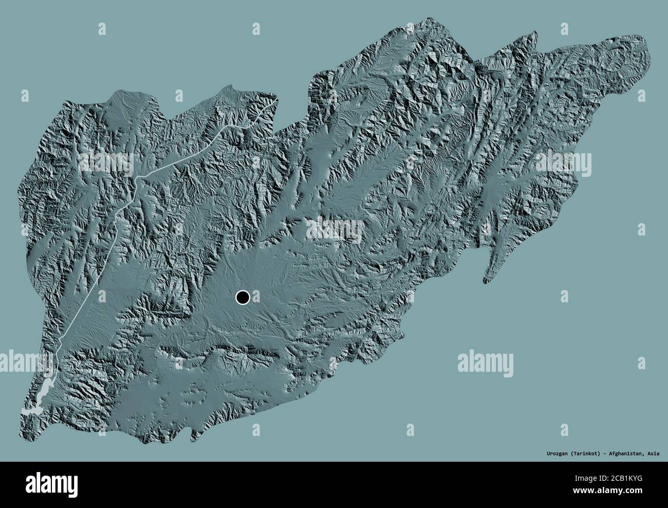 Shape of Urozgan, province of Afghanistan, with its capital isolated on ...