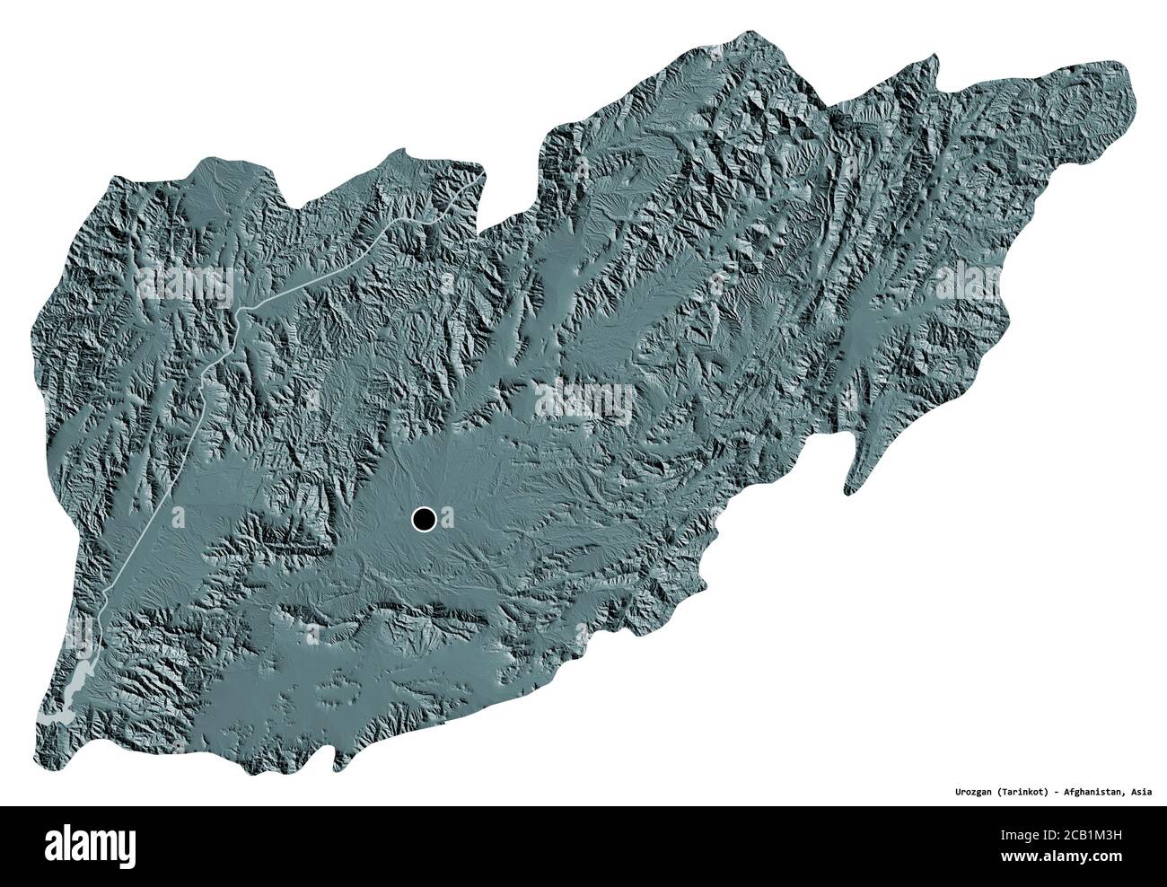 Shape of Urozgan, province of Afghanistan, with its capital isolated on ...