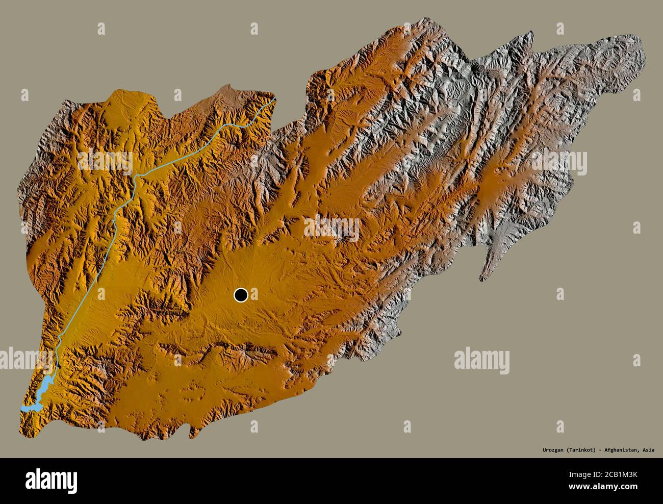 Shape of Urozgan, province of Afghanistan, with its capital isolated on ...