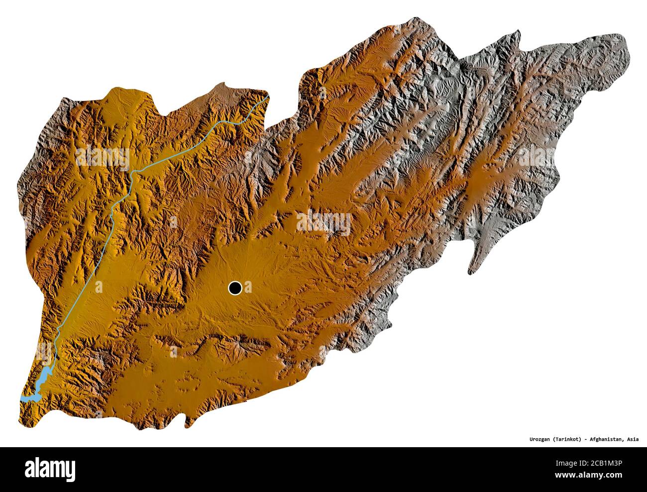 Shape of Urozgan, province of Afghanistan, with its capital isolated on ...