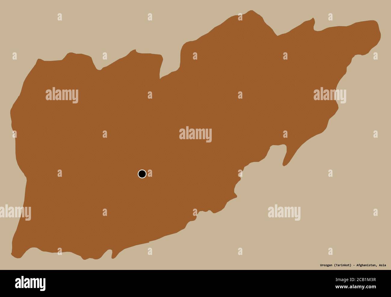 Shape of Urozgan, province of Afghanistan, with its capital isolated on ...