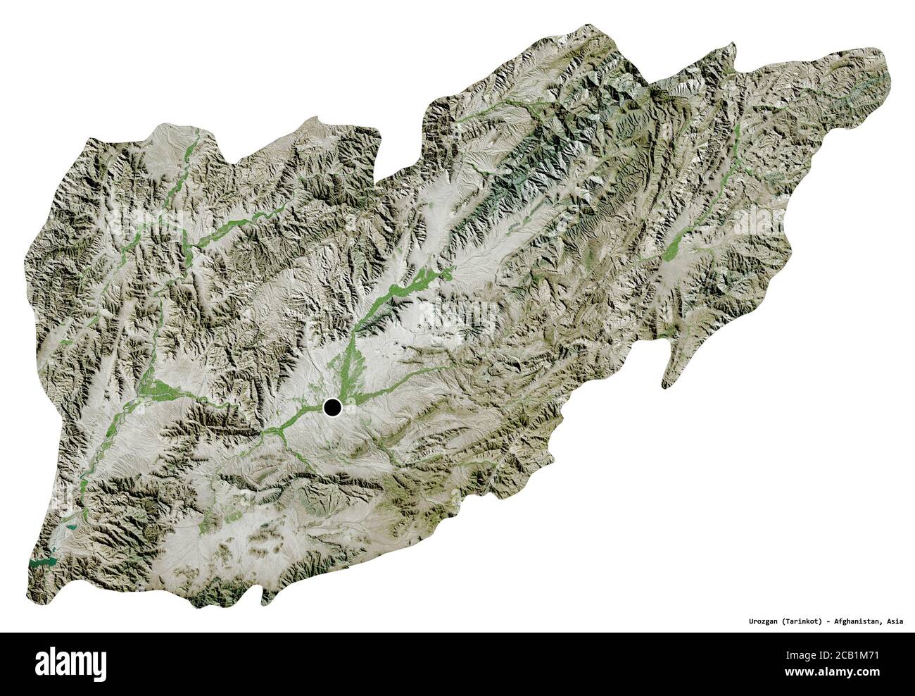 Shape of Urozgan, province of Afghanistan, with its capital isolated on ...
