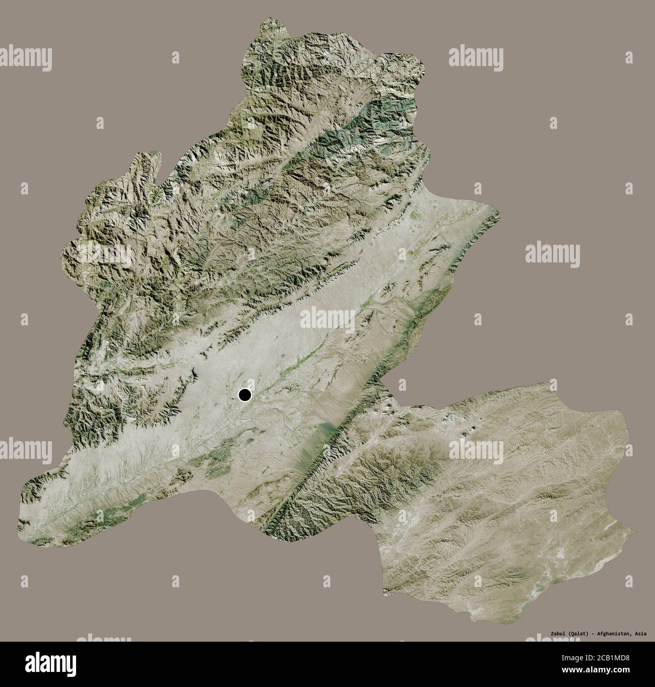Shape of Zabul, province of Afghanistan, with its capital isolated on a ...