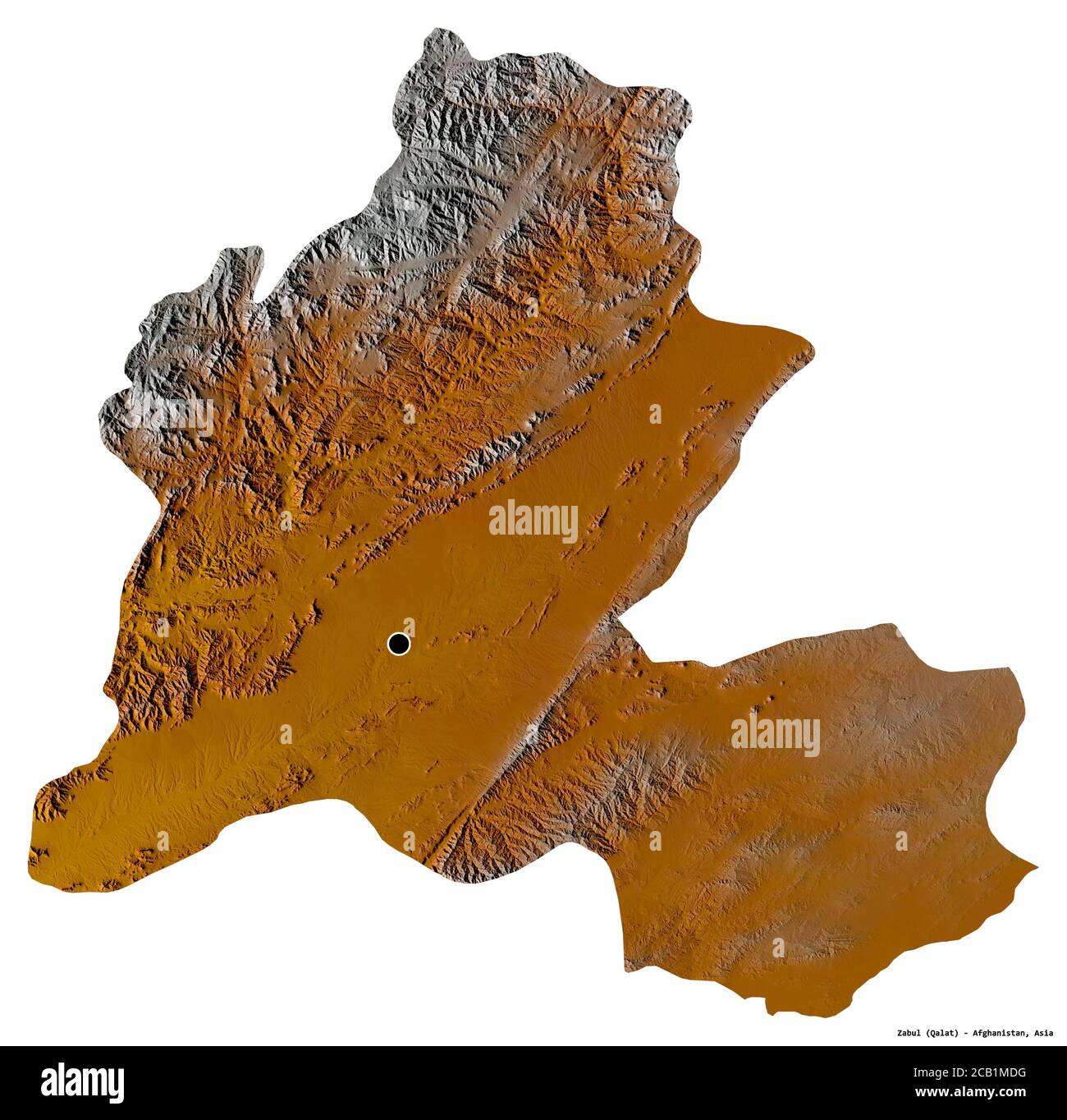 Shape of Zabul, province of Afghanistan, with its capital isolated on ...