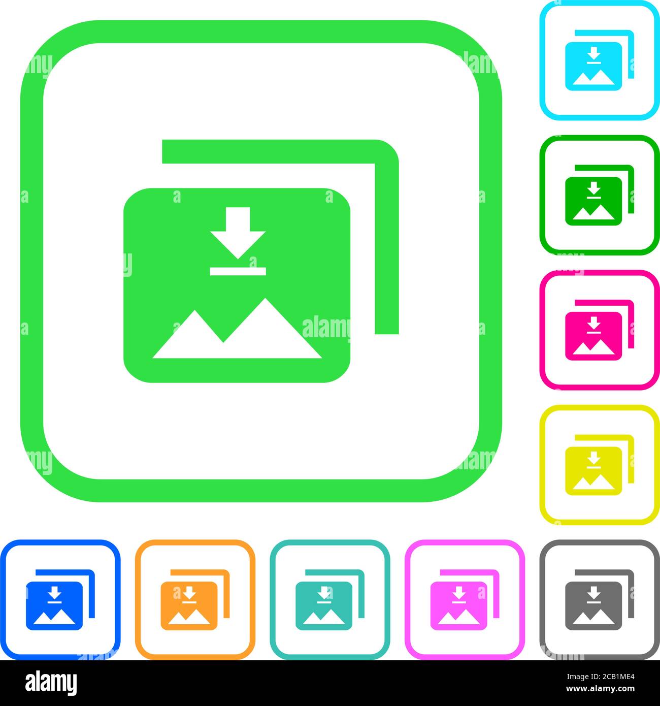Download multiple images vivid colored flat icons in curved borders on ...