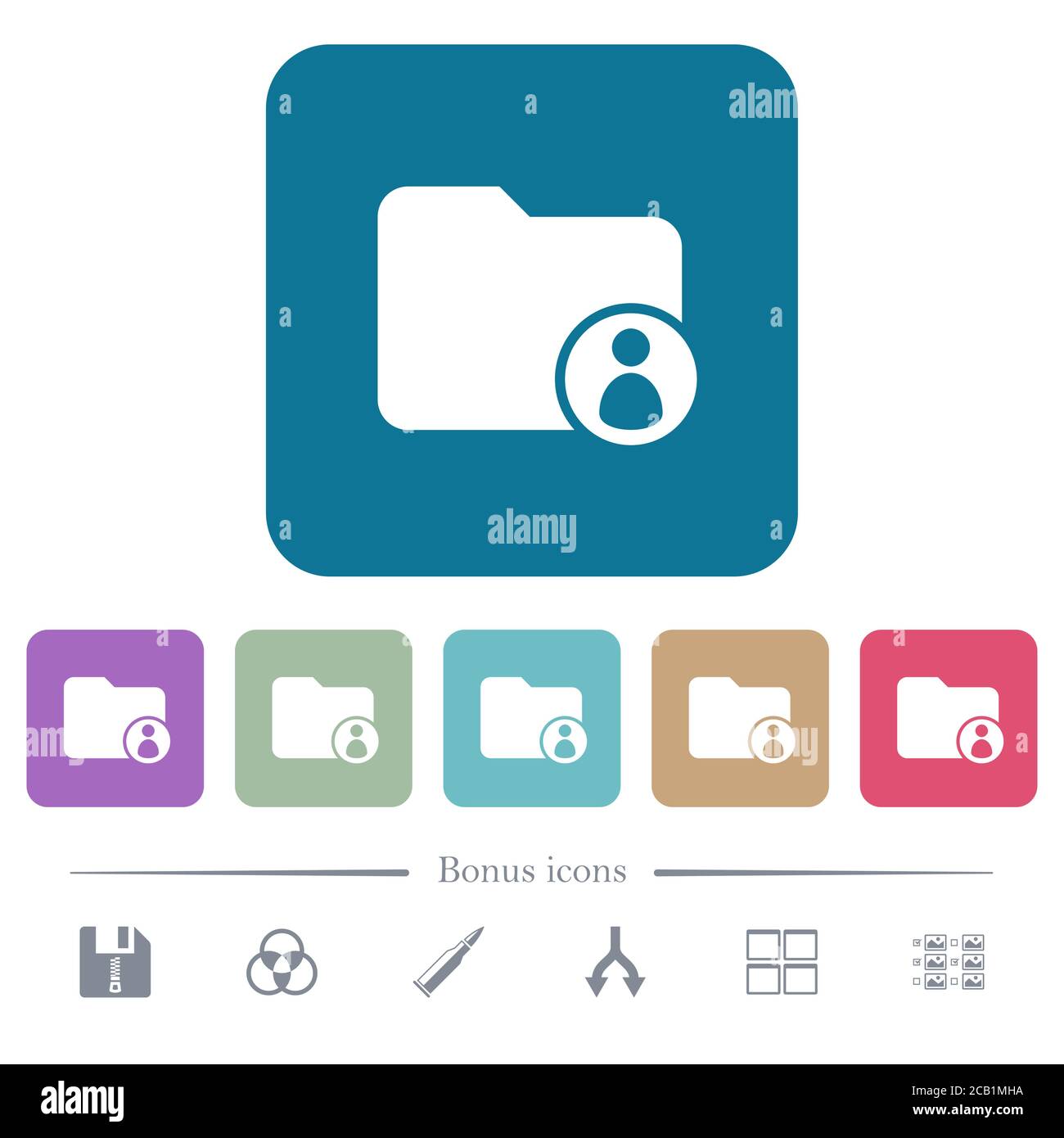 Directory owner white flat icons on color rounded square backgrounds. 6 ...
