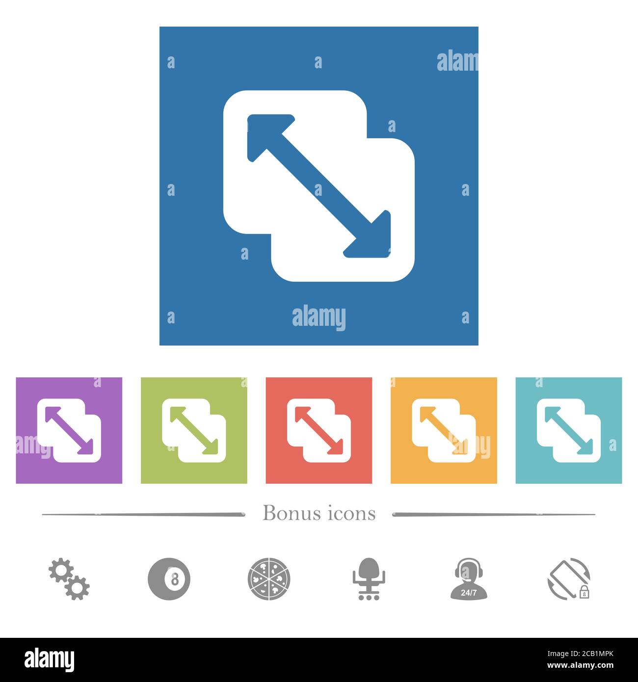 Merge shapes flat white icons in square backgrounds. 6 bonus icons ...