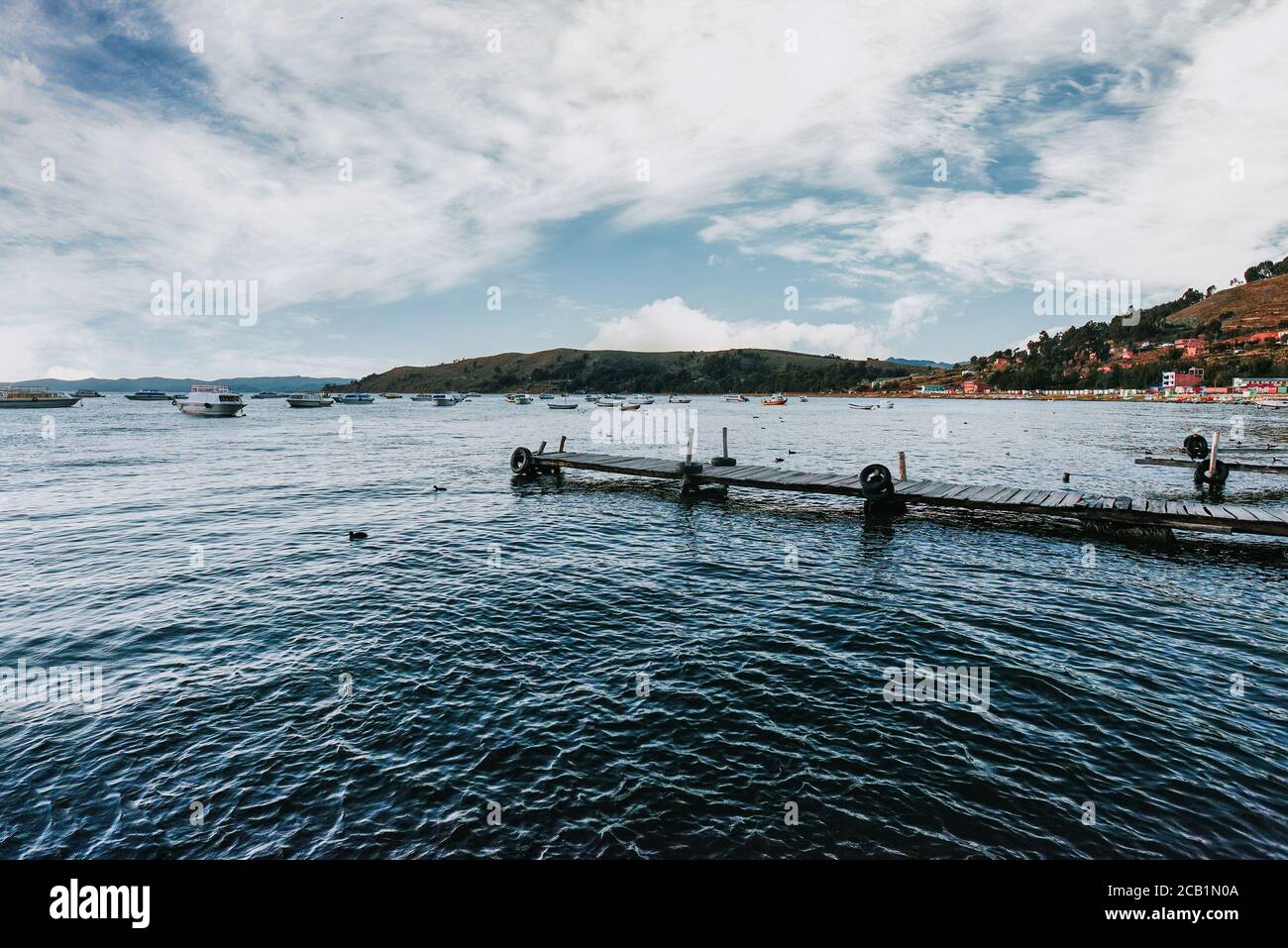 View of the Titicaca Lake on the border of Peru and Bolivia. from ...