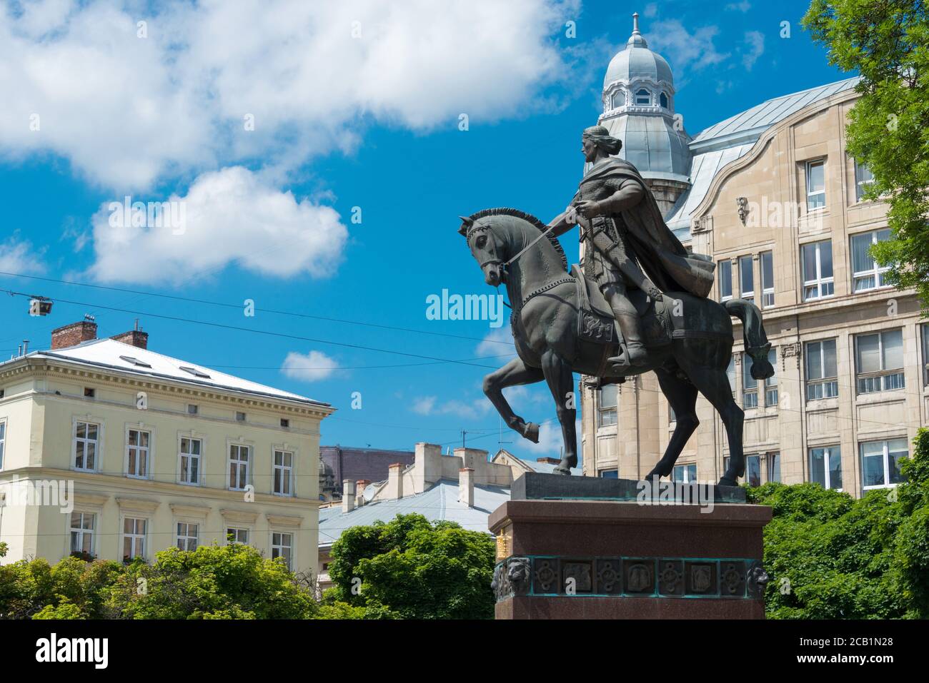 Monument to King Danylo (AD1201-1264) in Lviv, Ukraine. He was a King ...