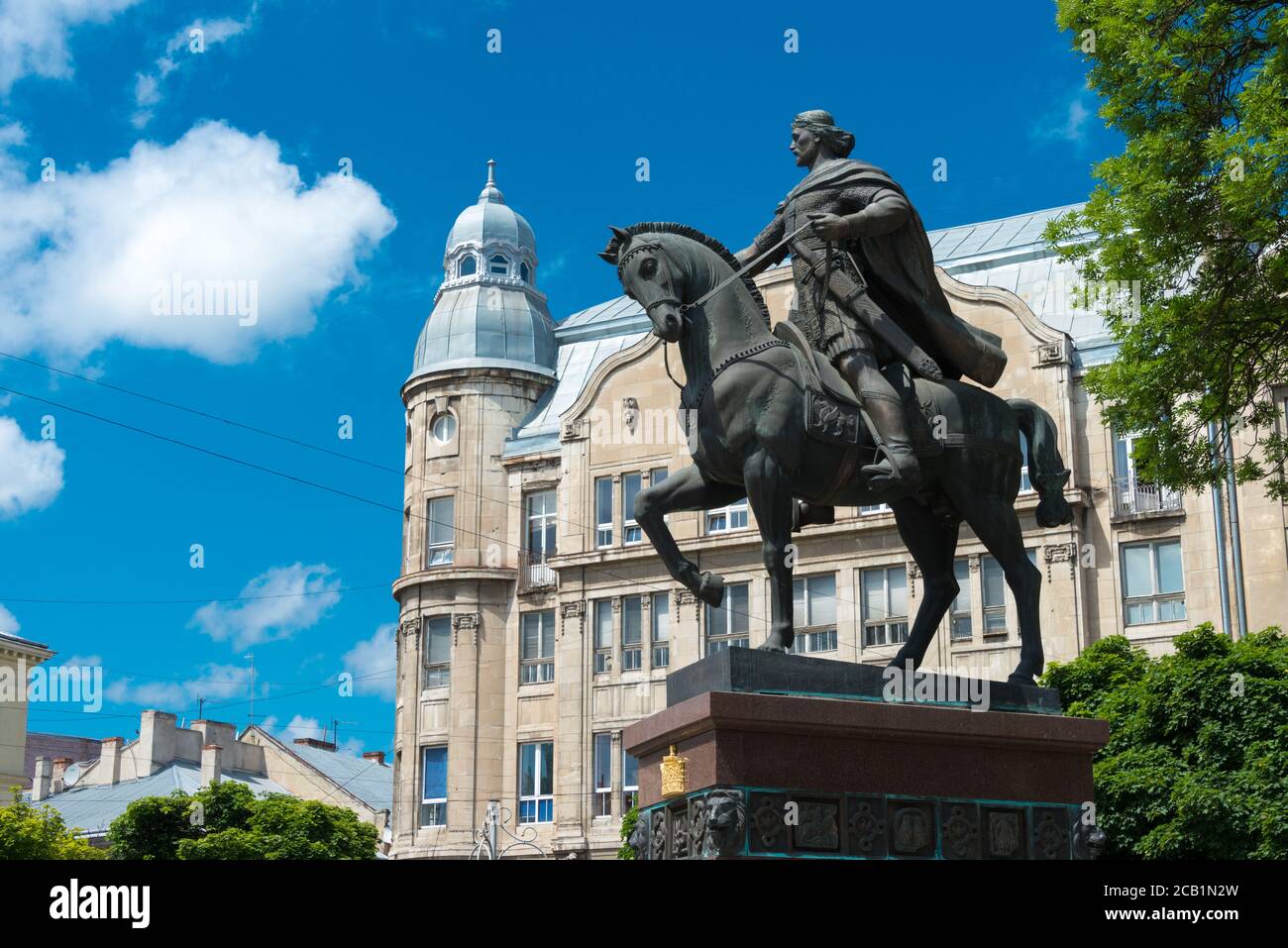 Monument to King Danylo (AD1201-1264) in Lviv, Ukraine. He was a King ...