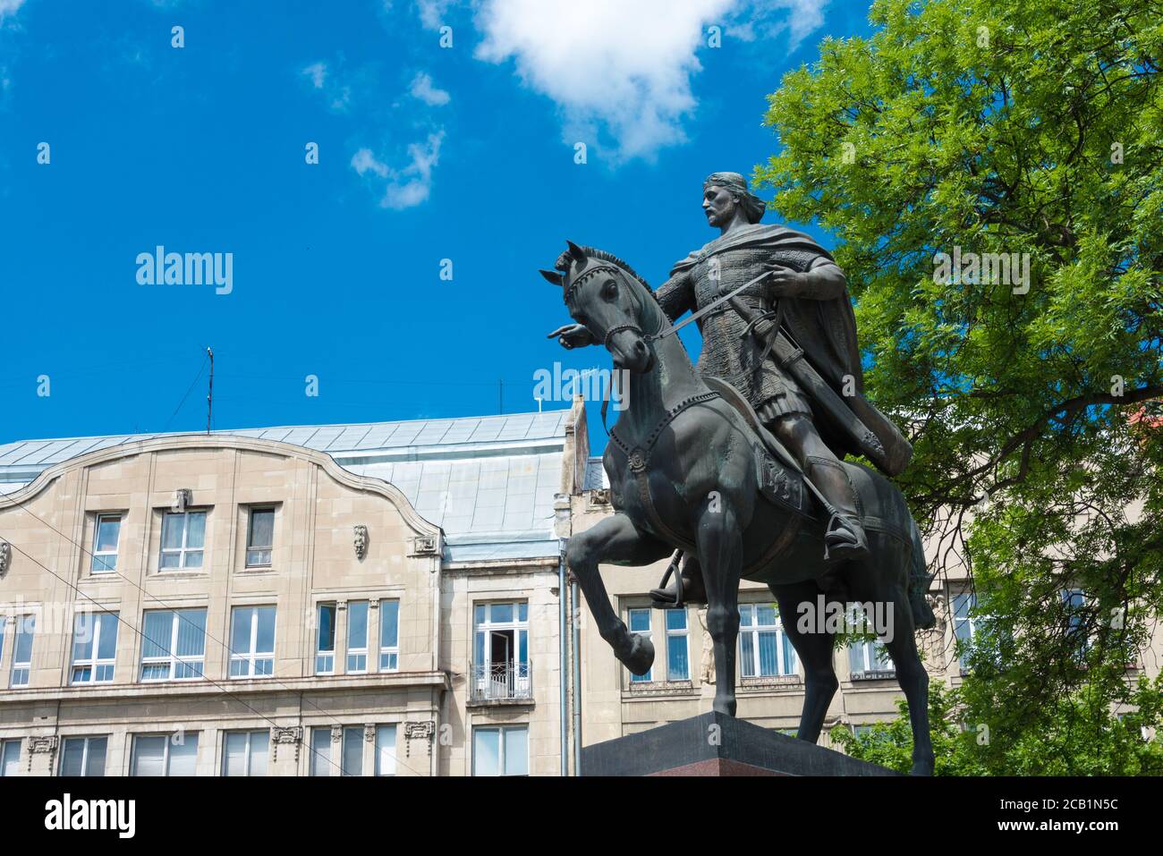 Monument to King Danylo (AD1201-1264) in Lviv, Ukraine. He was a King ...
