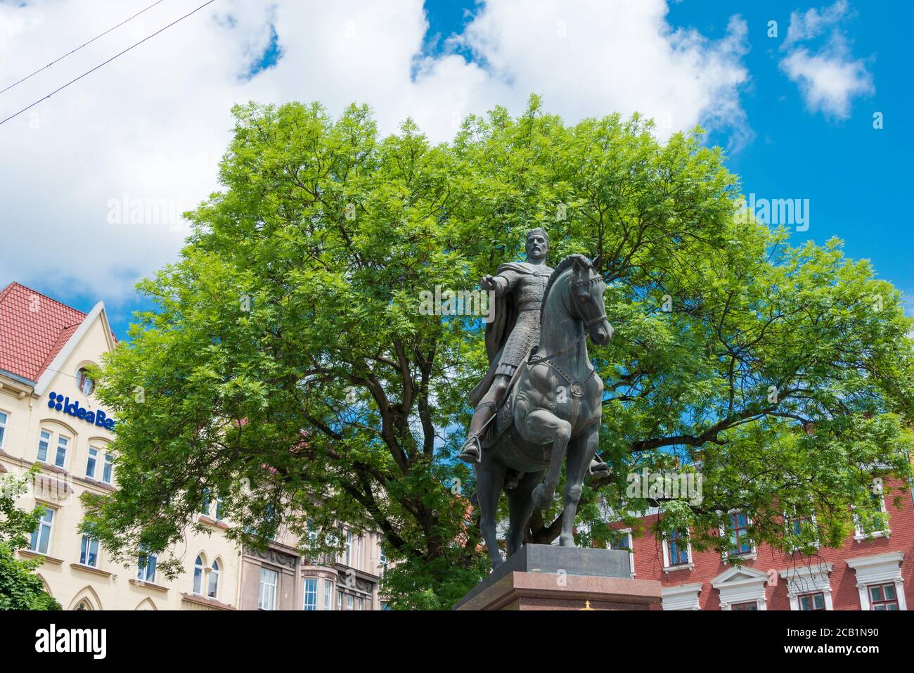 Monument to King Danylo (AD1201-1264) in Lviv, Ukraine. He was a King ...