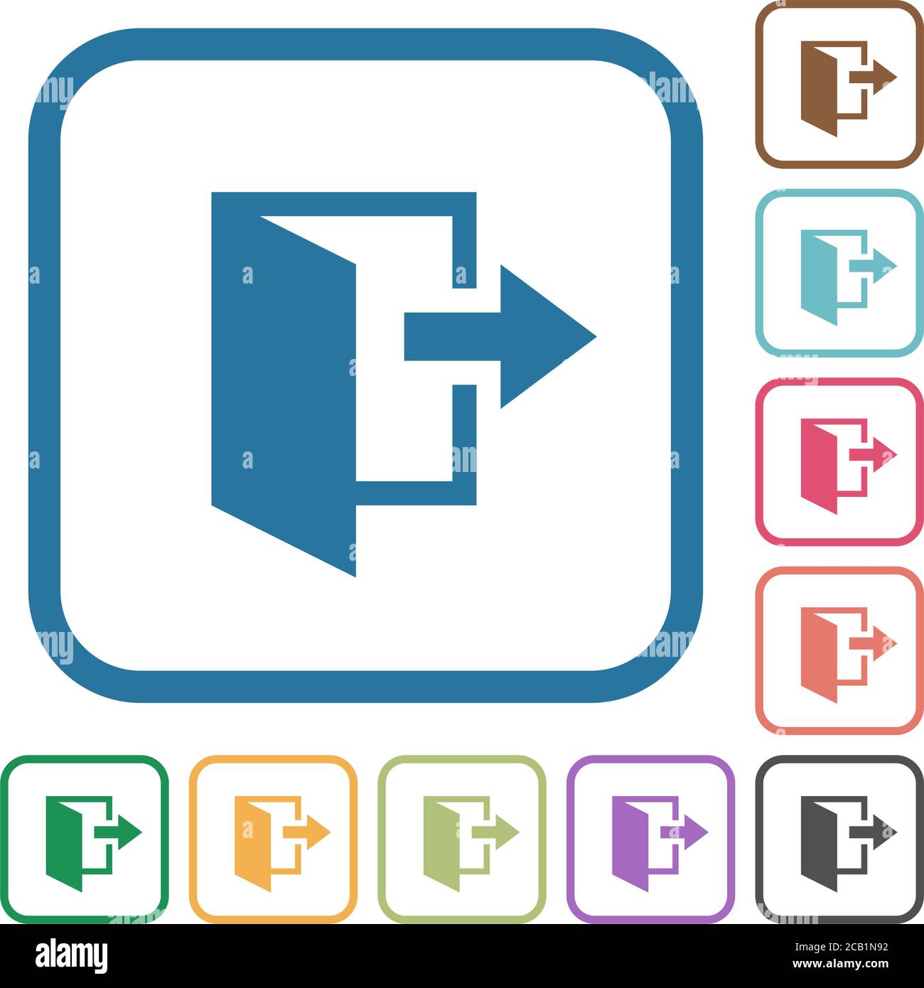 Leave simple icons in color rounded square frames on white background ...