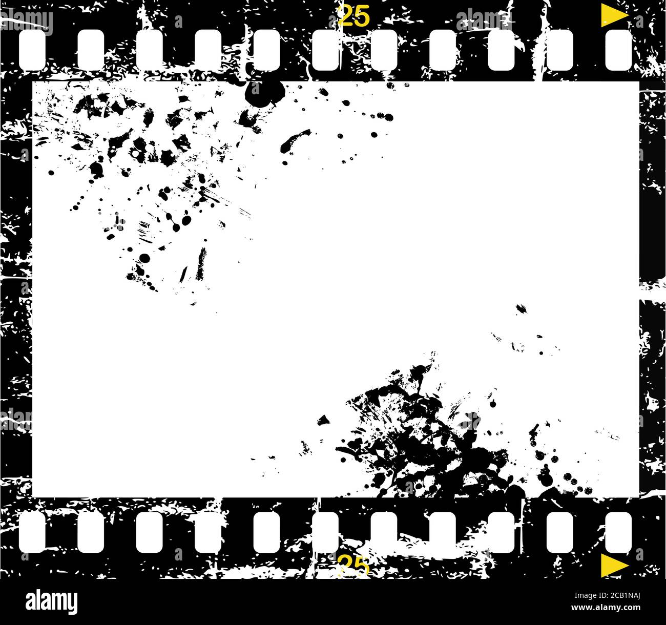 Empty frame of photographic analog film, camera film, grungy photo ...