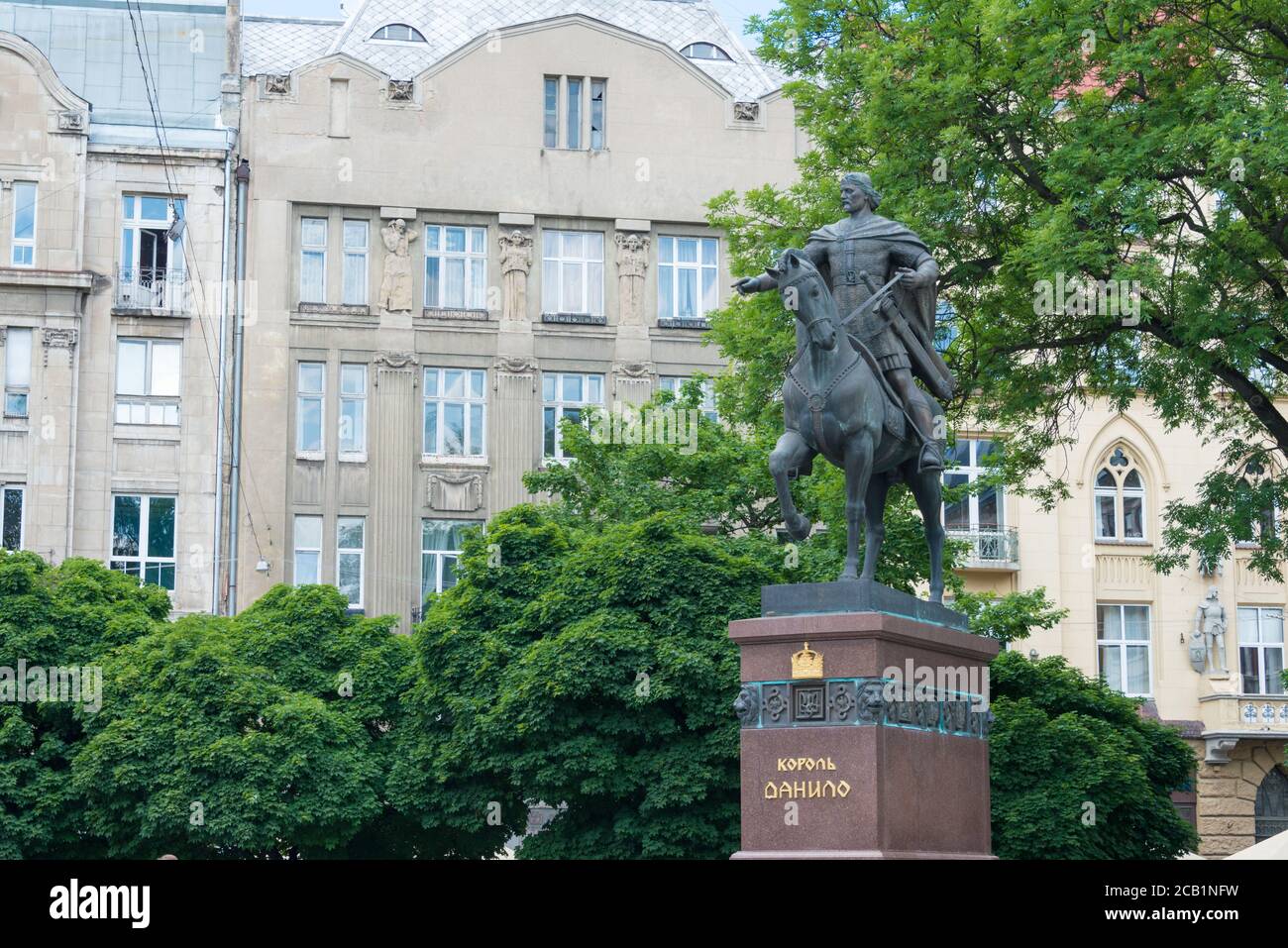 Monument to King Danylo (AD1201-1264) in Lviv, Ukraine. He was a King ...