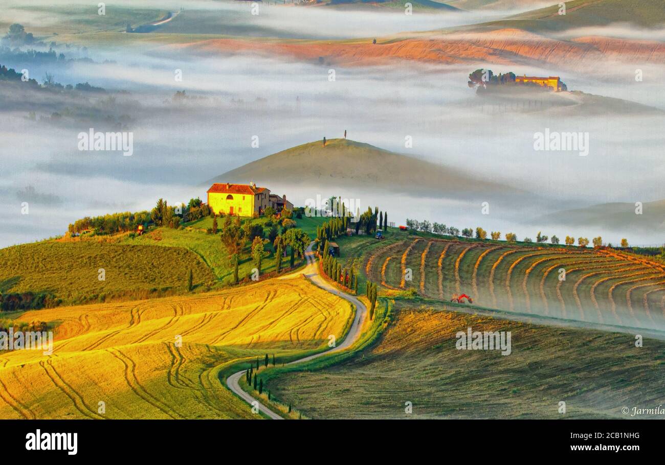 Gladiator Road With Cypress Trees In The Val D Orcia Stock Photo - Alamy