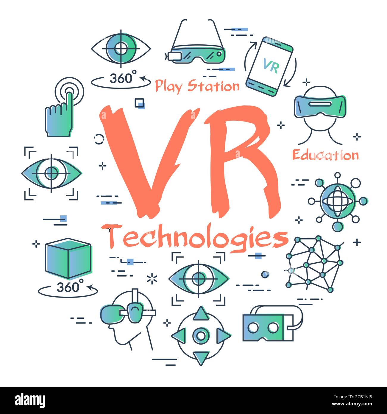 Vector virtual reality concept with VR letters Stock Vector Image & Art ...