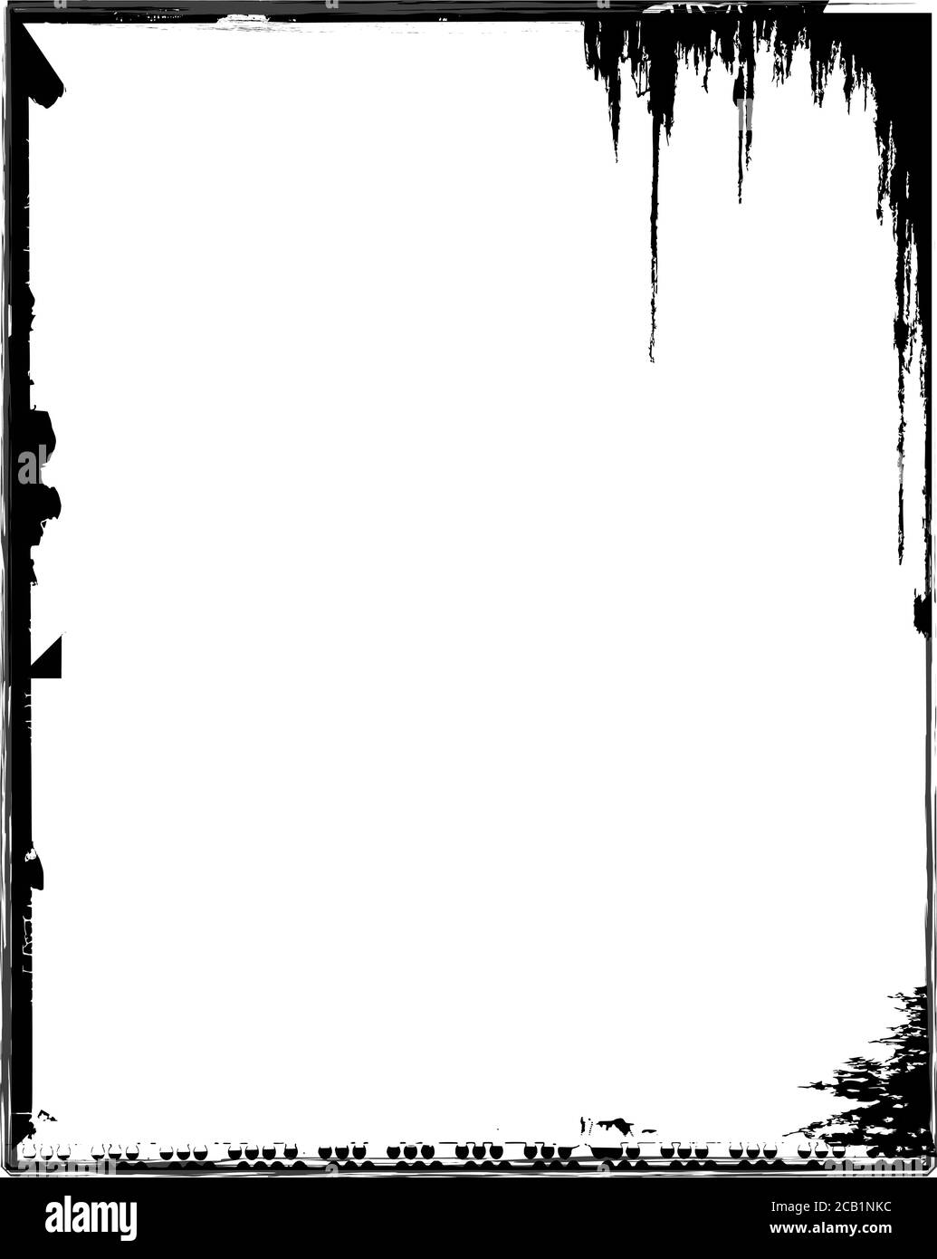 Grungy empty picture frame, photgraph print concept, vector, free space ...