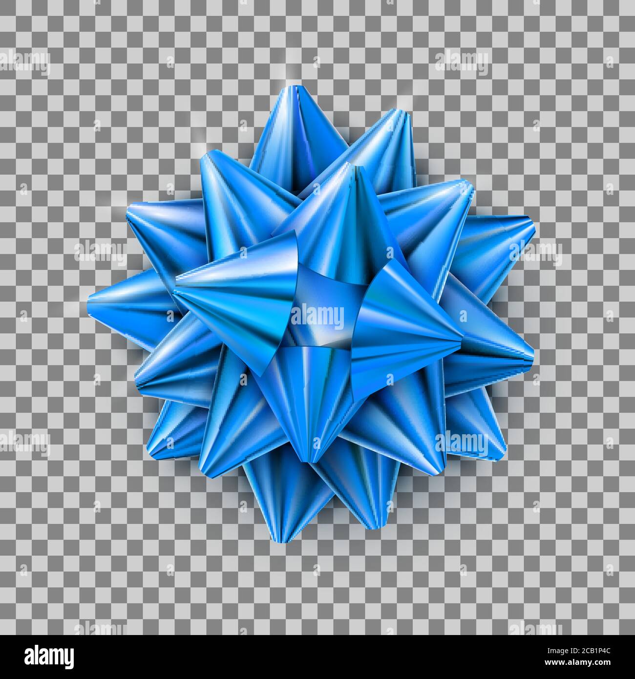 Vector Blue Realistic Bow with Ribbons Isolated on Transparent ...