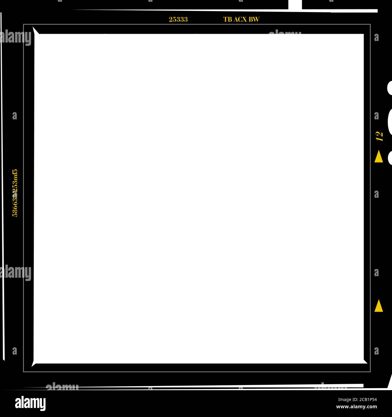 Empty frame of photographic analog film, camera film, grungy photo ...