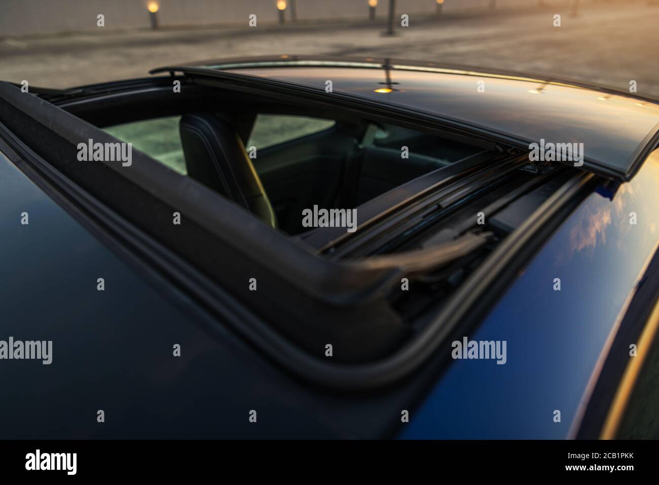 Exotic Luxury Sports Car WIth Large Wide Open Automatic Glass Sunroof ...